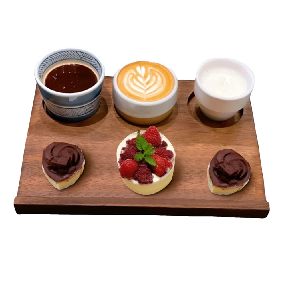 Hemousy Wooden Food Tray Farmhouse Drink Platter Three-Grid Retro ...