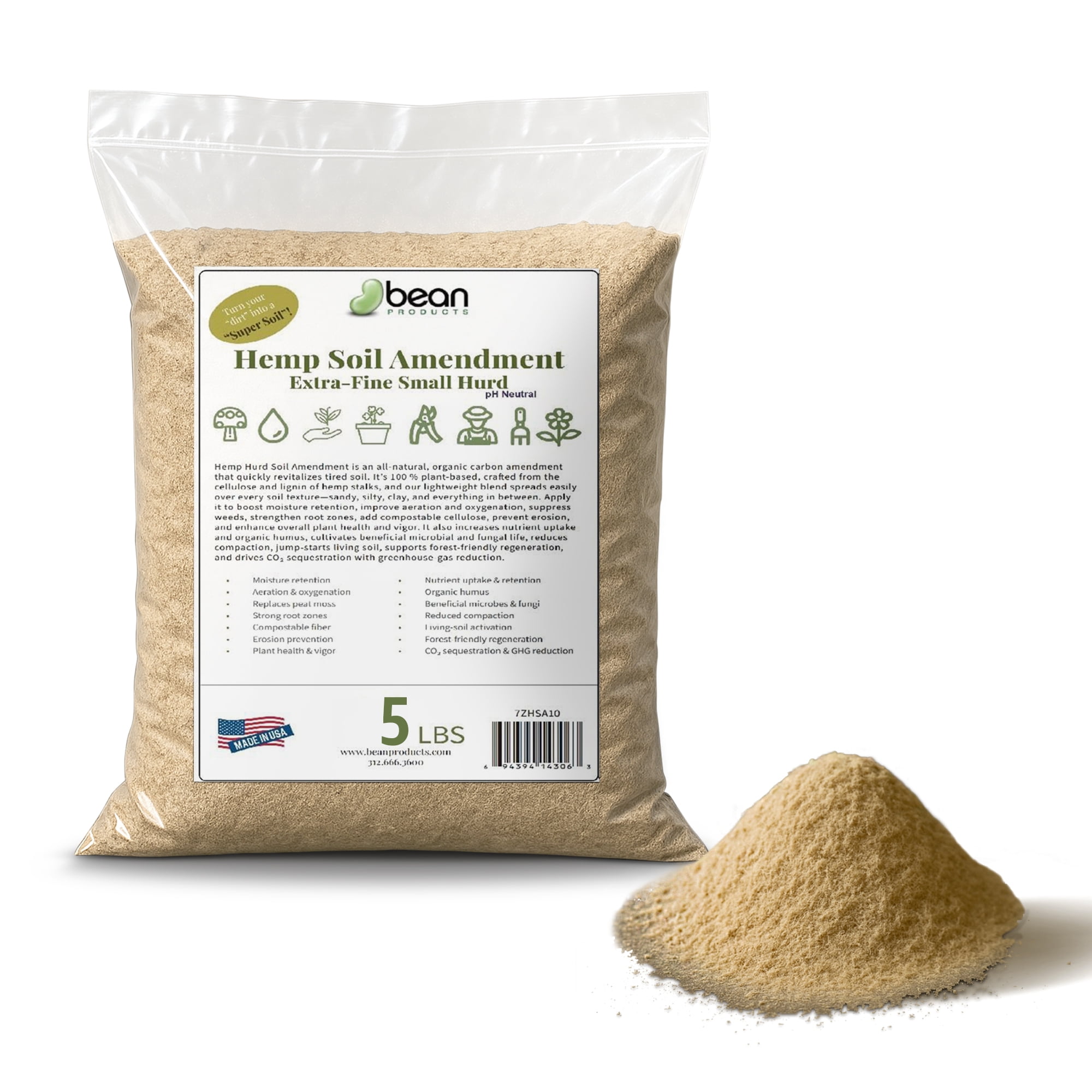 Hemp 5lbs Garden Mulch - All-Natural Hemp HURD Mulch for Vibrant ...