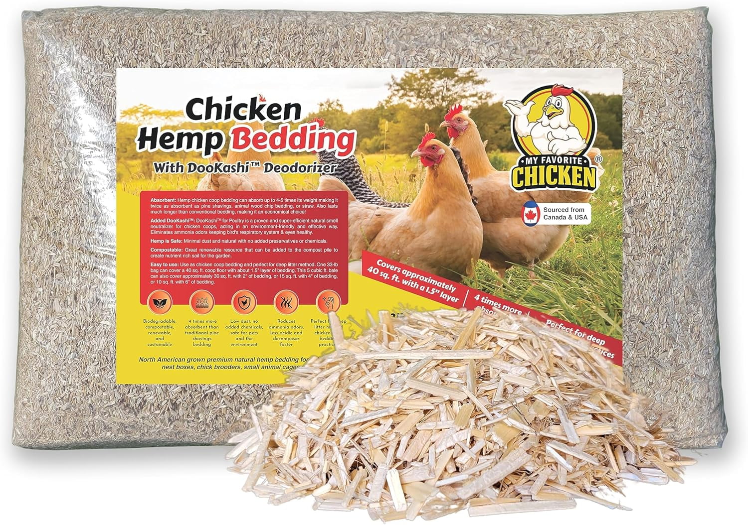 Hemp Bedding for Chicken Coop with Anti Odor DooKashi - Small Animal ...