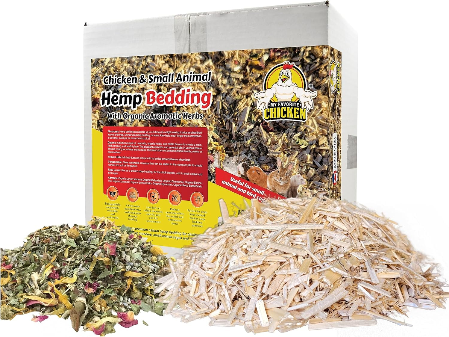 Hemp Bedding for Chicken Coop, with Anti Odor Herbs - Small Animal ...