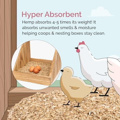 Hemp Bedding for Chickens & Chicken Nesting Boxes | 198 Liters | 40 ...