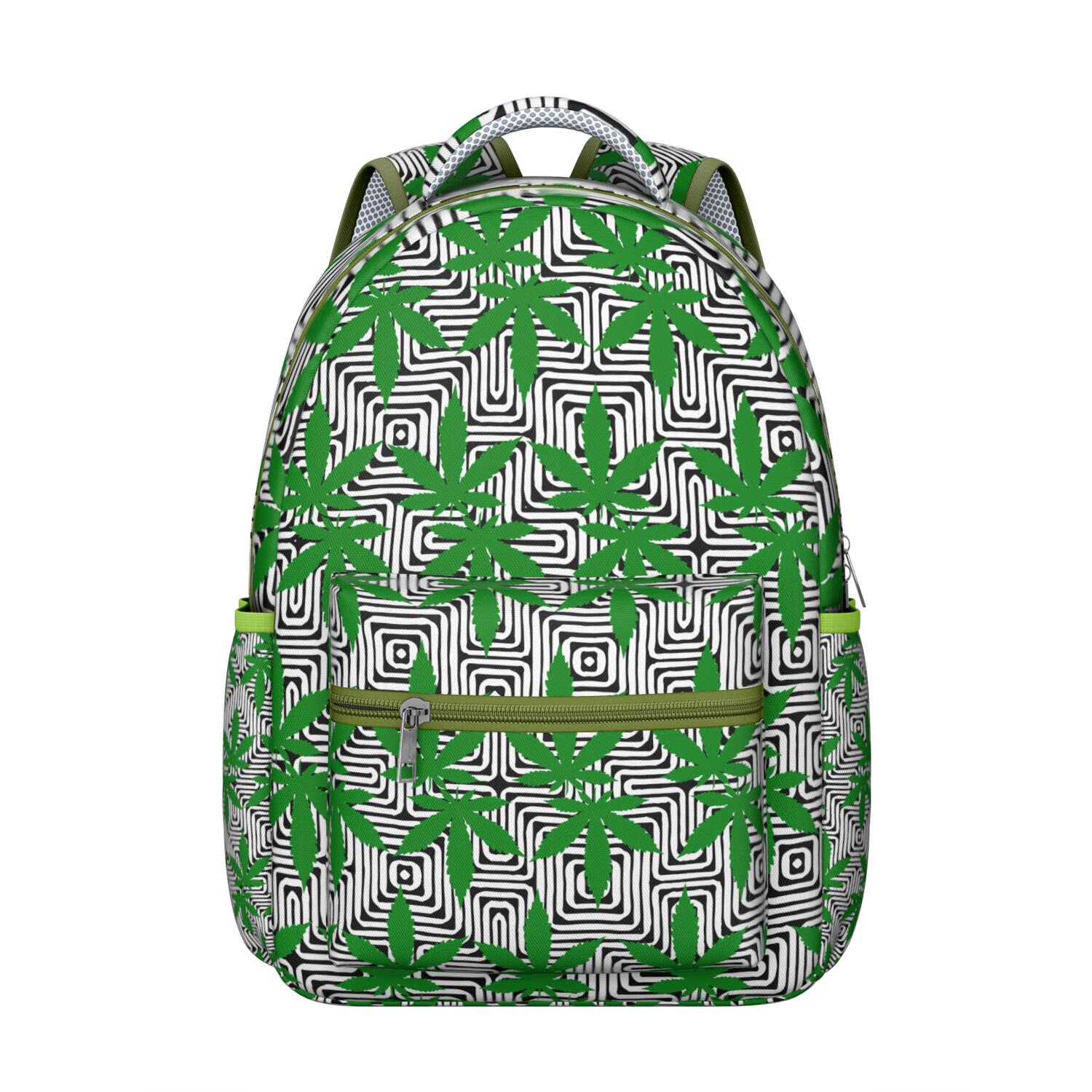Hemp Leaf Students Backpack Rasta Marijuana Leaf and Tie Dye Weed ...