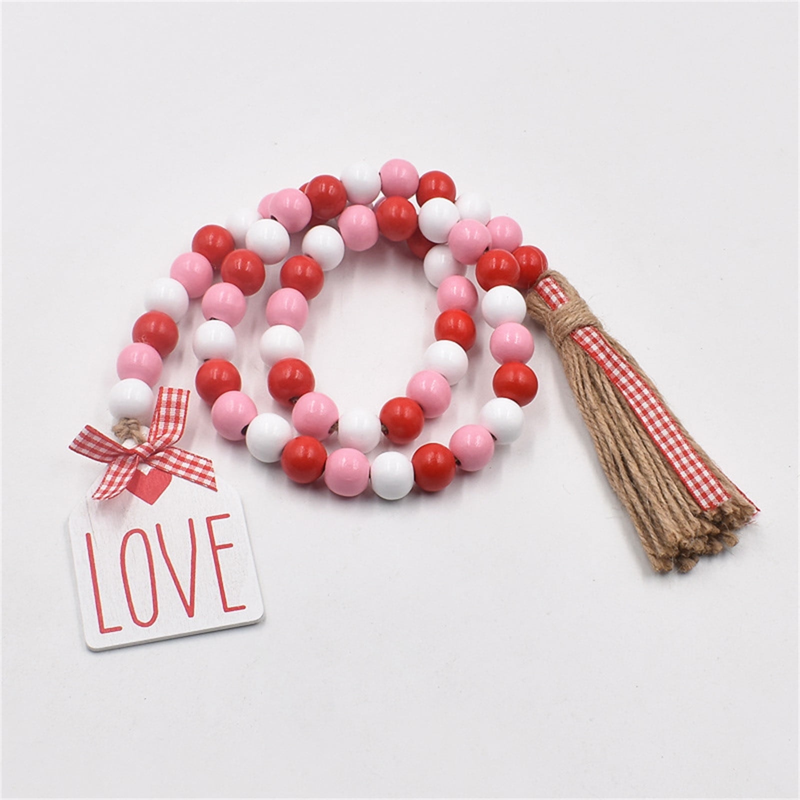 Hemp Rope Fringe Garland Wood Beads For Diy Festive Hanging Accents ...