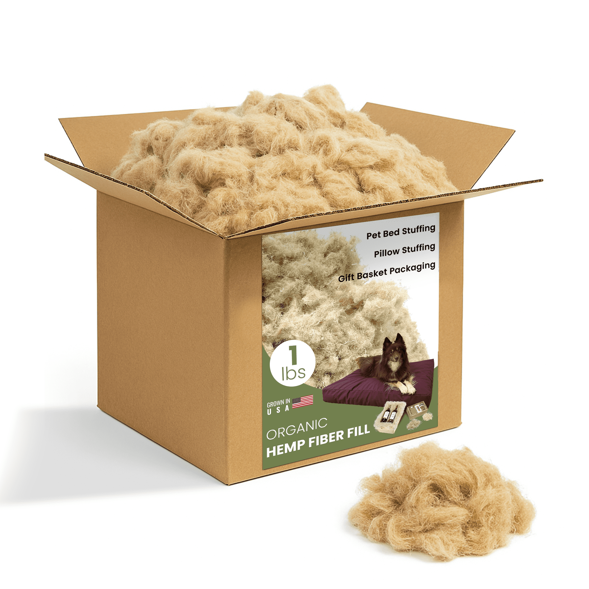 HempStuff Hemp Fiber Fill - 1 lb, Clean Natural Fibre Filling Cushion ...