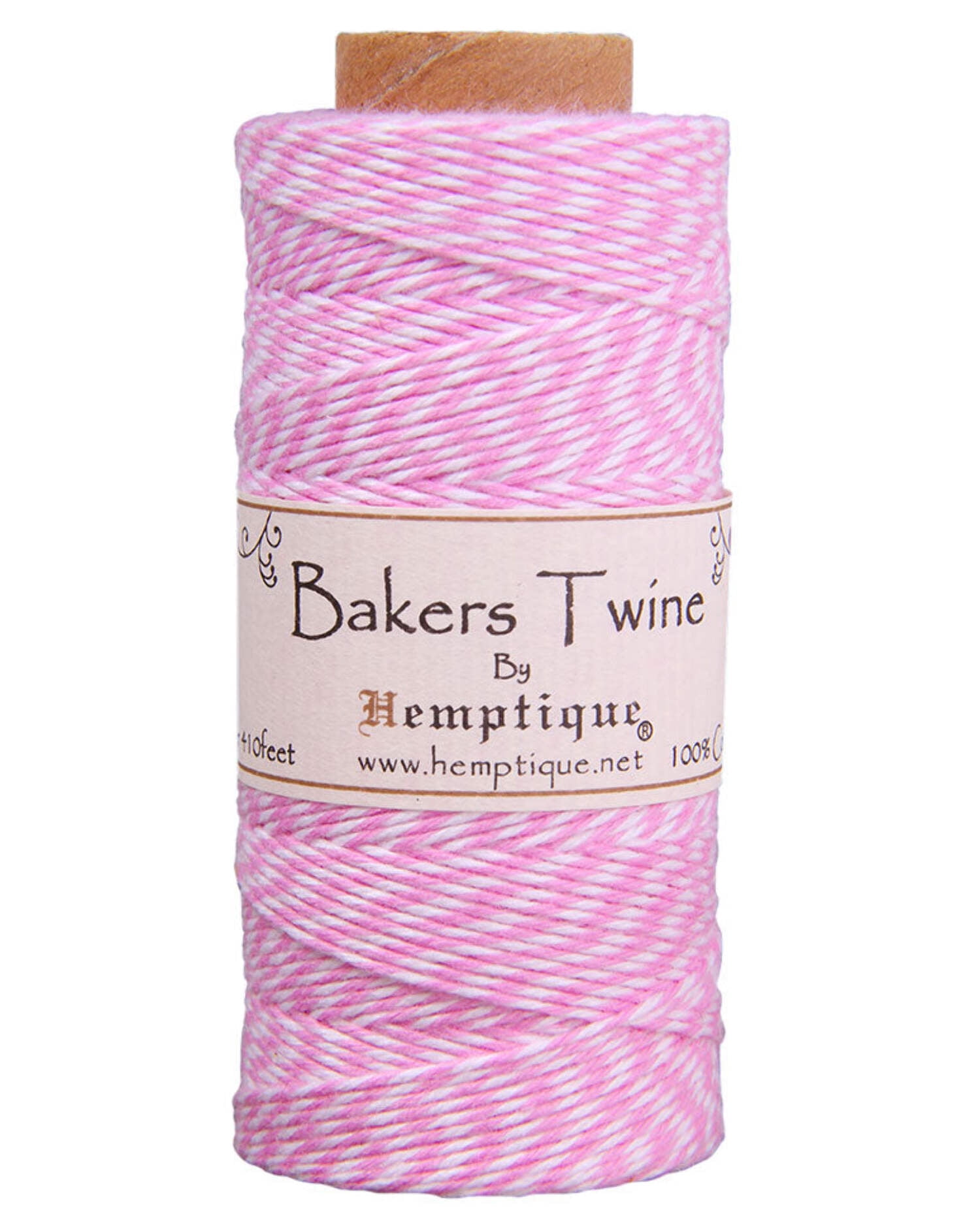 Hemptique Bakers Twine Spool, Light Pink and White Cotton String, 410 ...