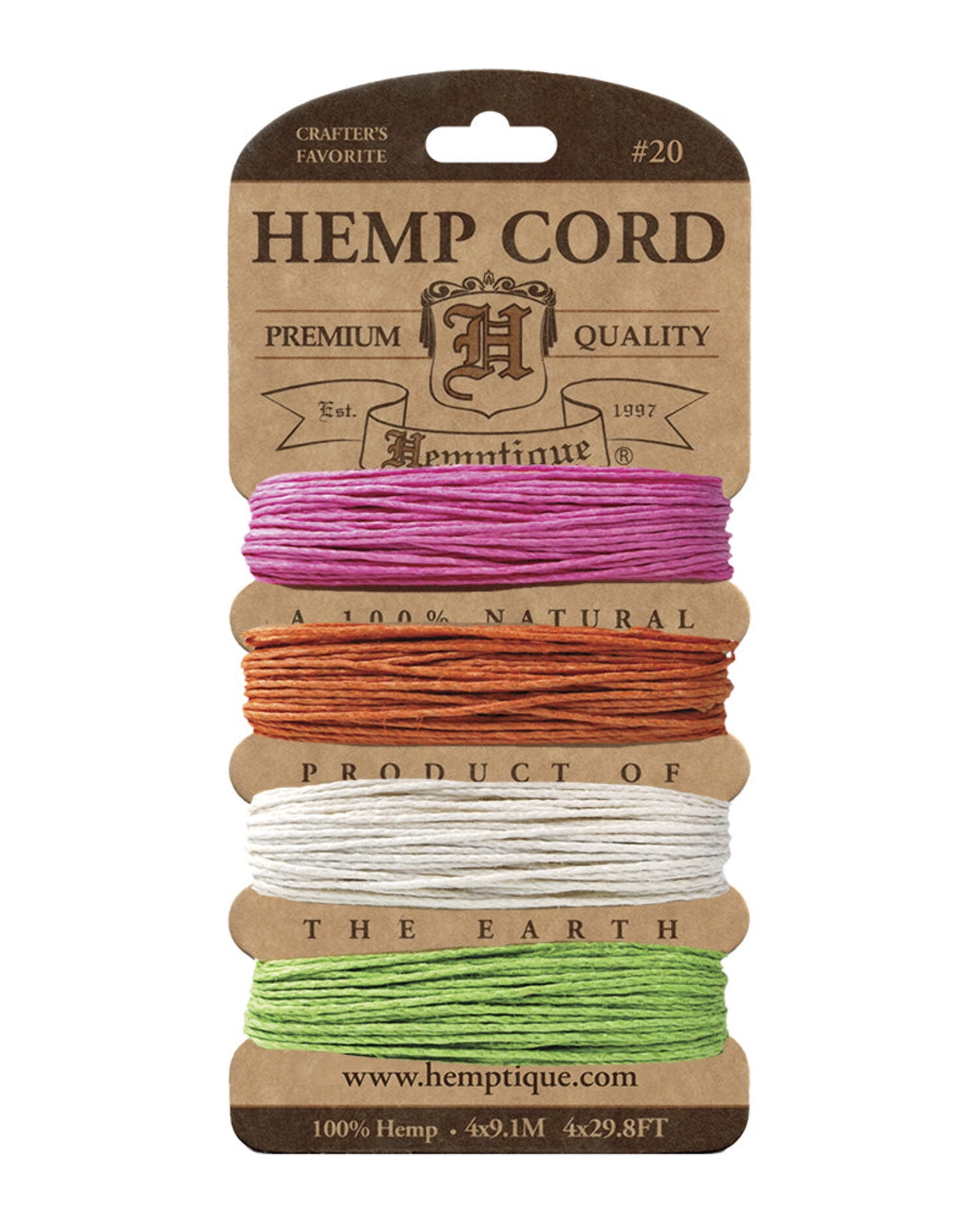 Hemptique Hemp Cord Set, 20 lb., Bright - Walmart.com