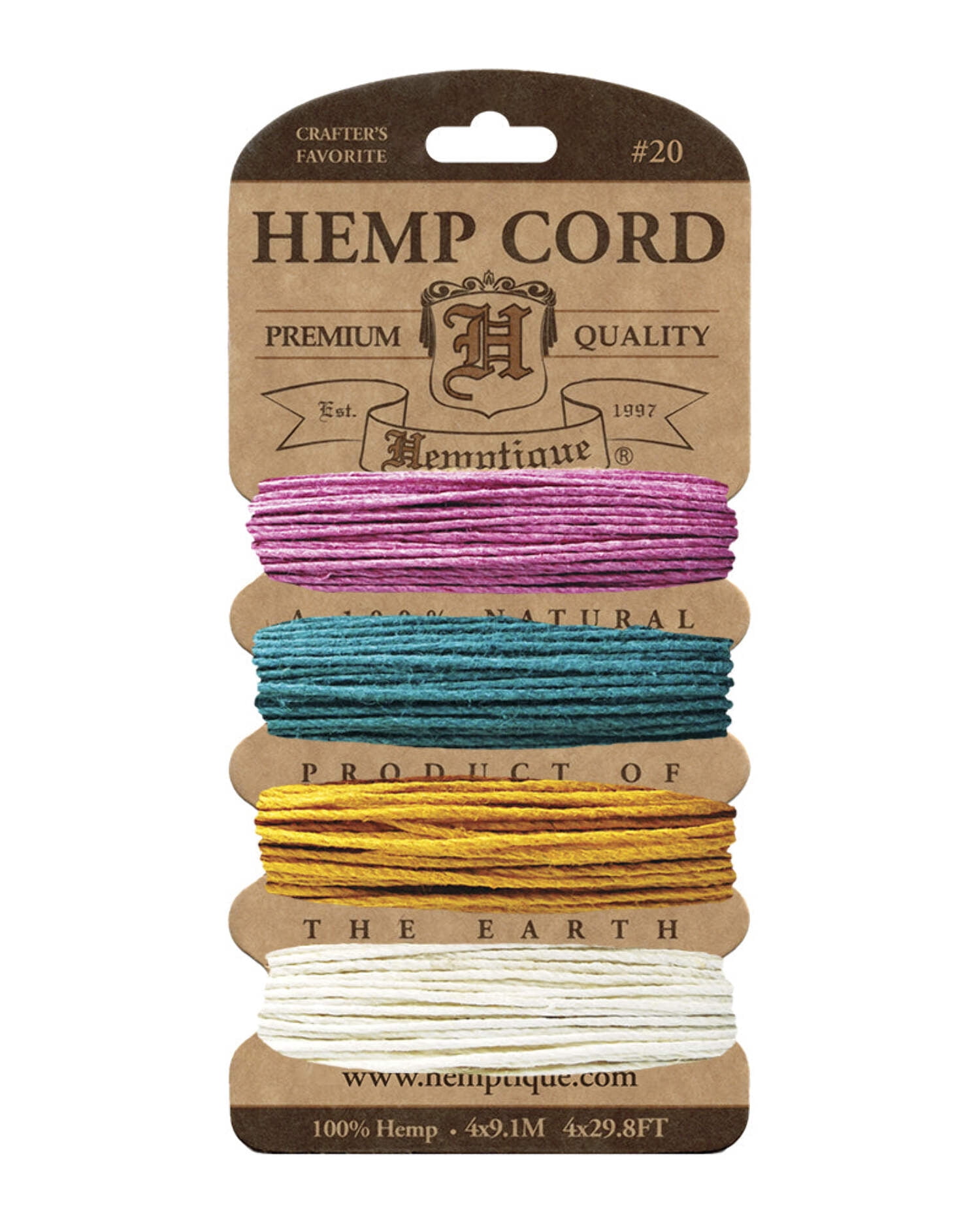 Hemptique Hemp Cord 20lb 120'-Spring - Walmart.com