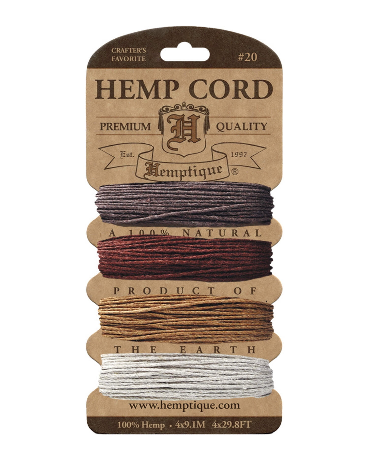 Hemptique Hemp Cord 20lb 120'-Bronze - Walmart.com