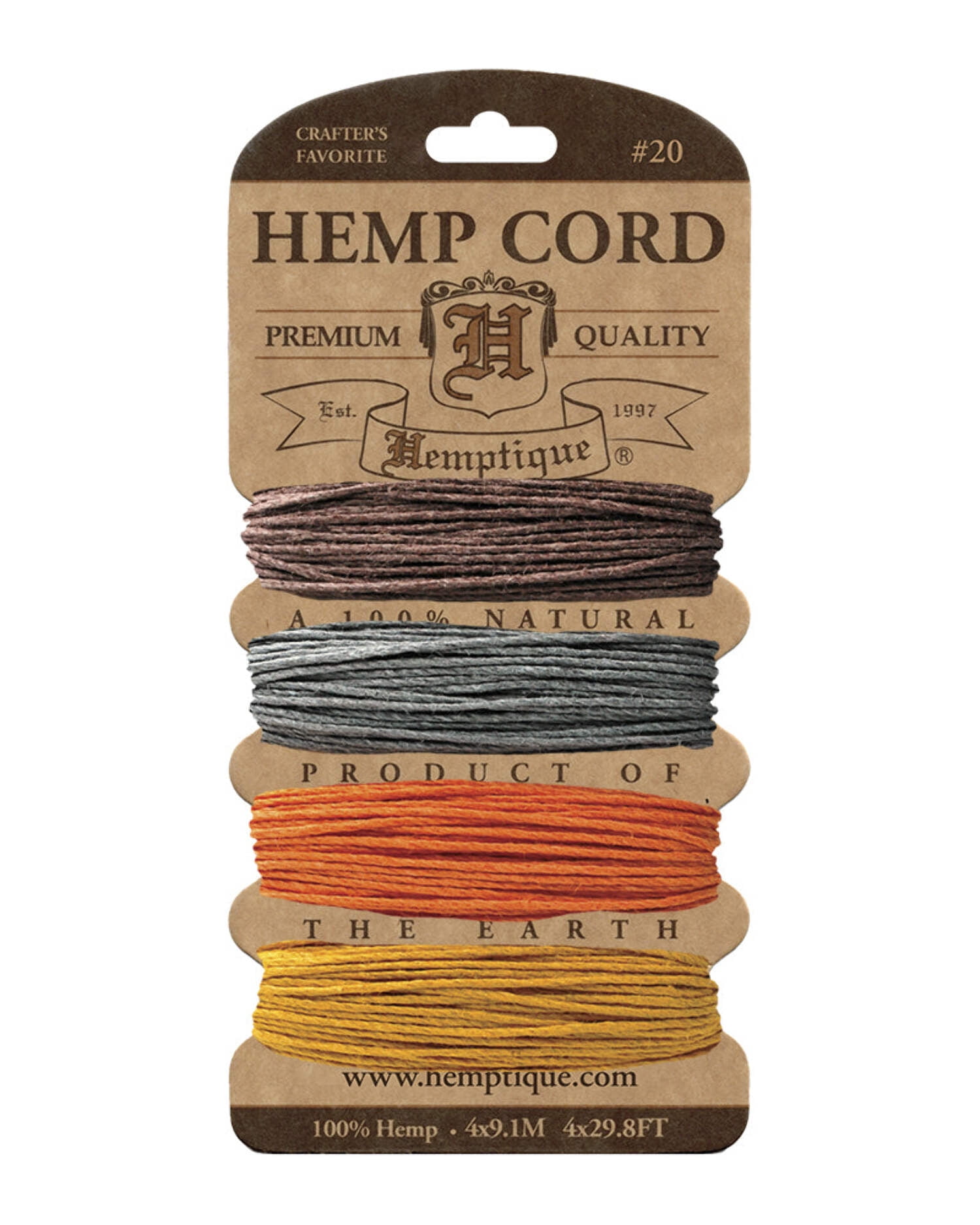 Hemptique True Hemp Cord 20lb 120'-Harvest - Walmart.com