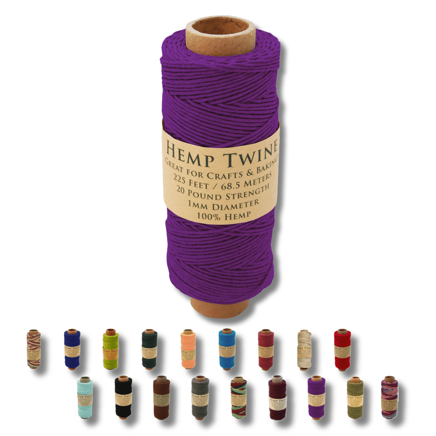 Hemptopia Purple 1mm Natural Hemp Twine ball – Hemp String for Arts ...