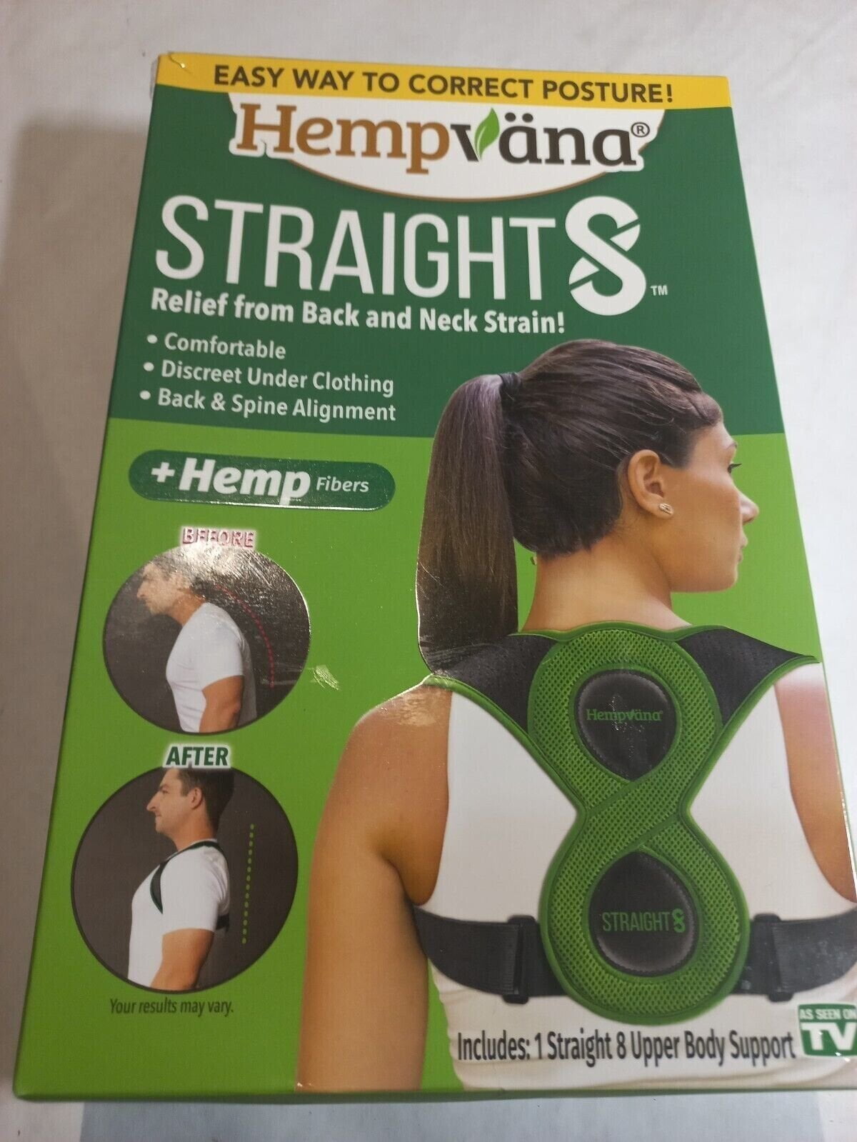 Hempvana Posture Corrector Upper Back Support Belt Unisex, Black ...