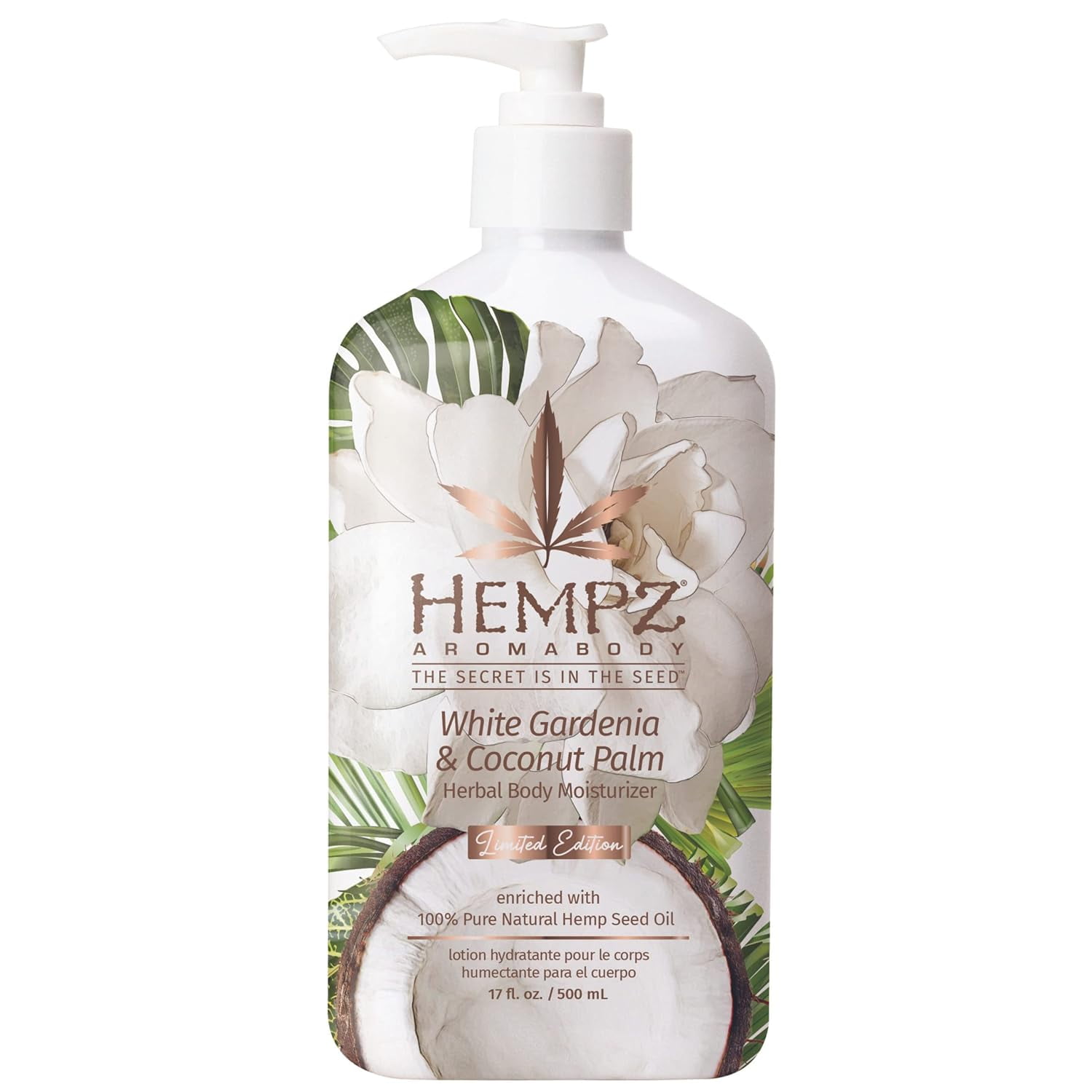 Hempz Body Lotion Moisturizer - White Gardenia & Coconut Palm 17 Fl Oz ...