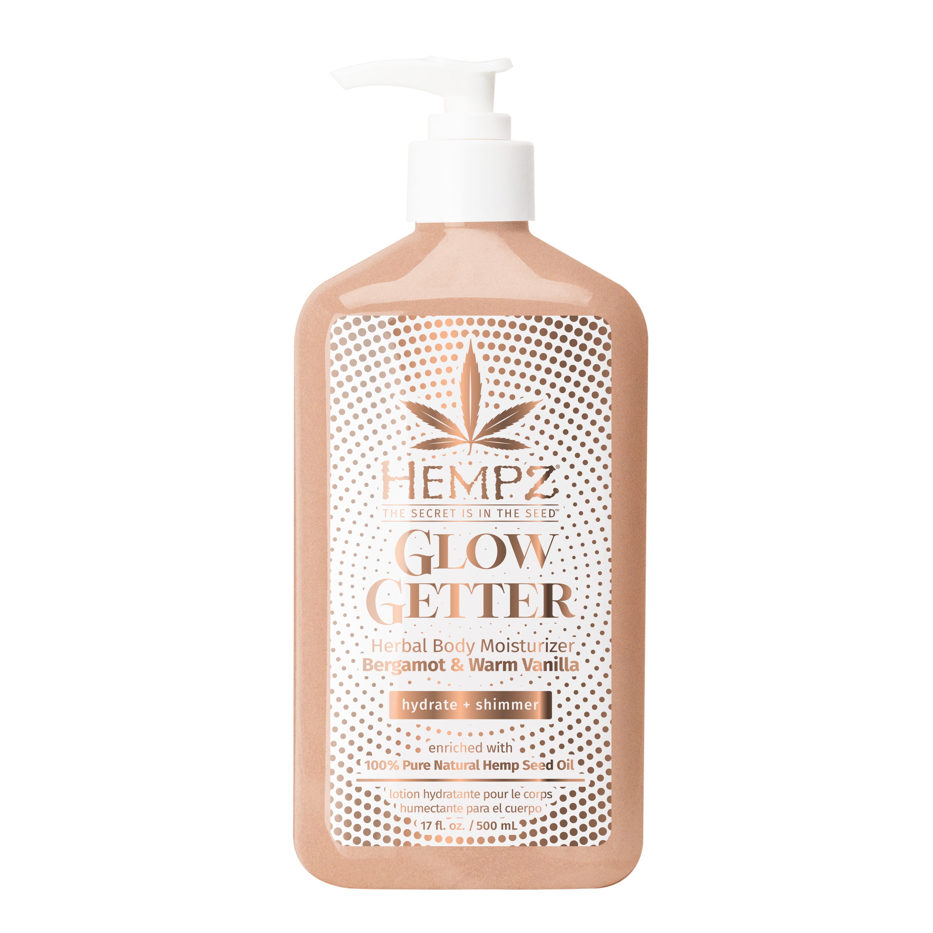 Hempz Glow Getter Body Moisturizer, 17oz, Bergamot & Amber, 48hr ...