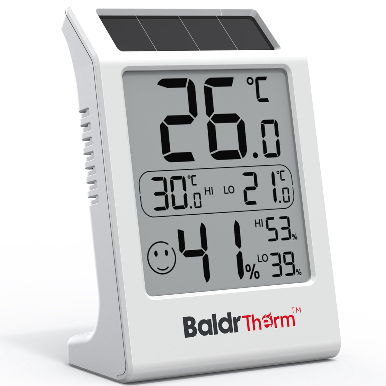 Humidity Meter Hygrometer, Solar-Powered Room Thermometer Indoor ...
