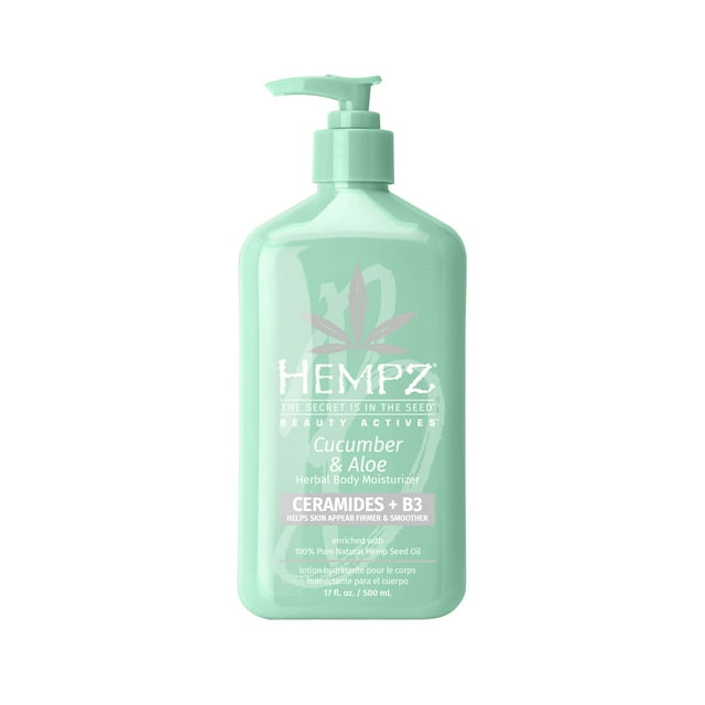 Hempz Lotion Cucumber & Aloe Daily Body Moisturizer for Dry Skin, 17 fl ...