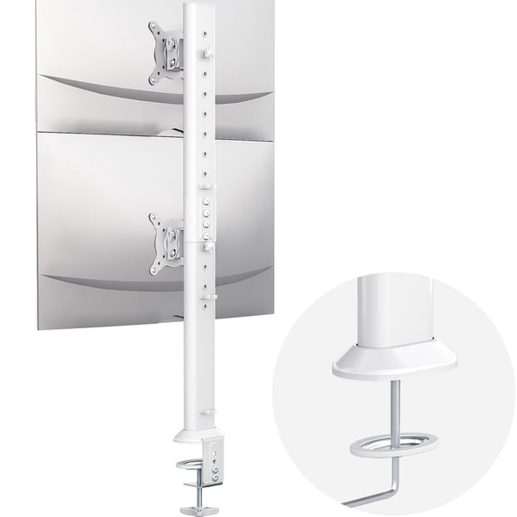 Hemudu Dual Monitor Articulating Desk Mount Arm Stand - Vertical Stack ...