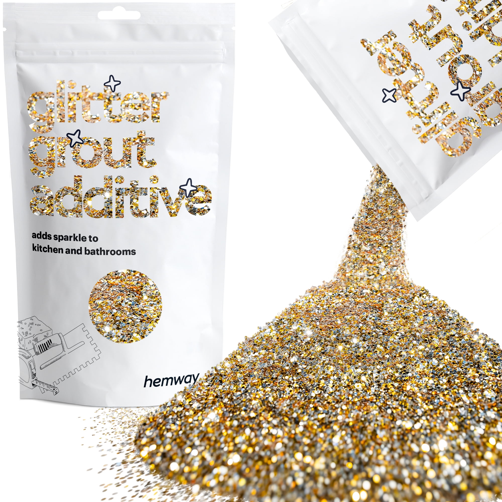 Hemway Glitter Grout Additive - Gold Silver | Metallic Flakes for ...