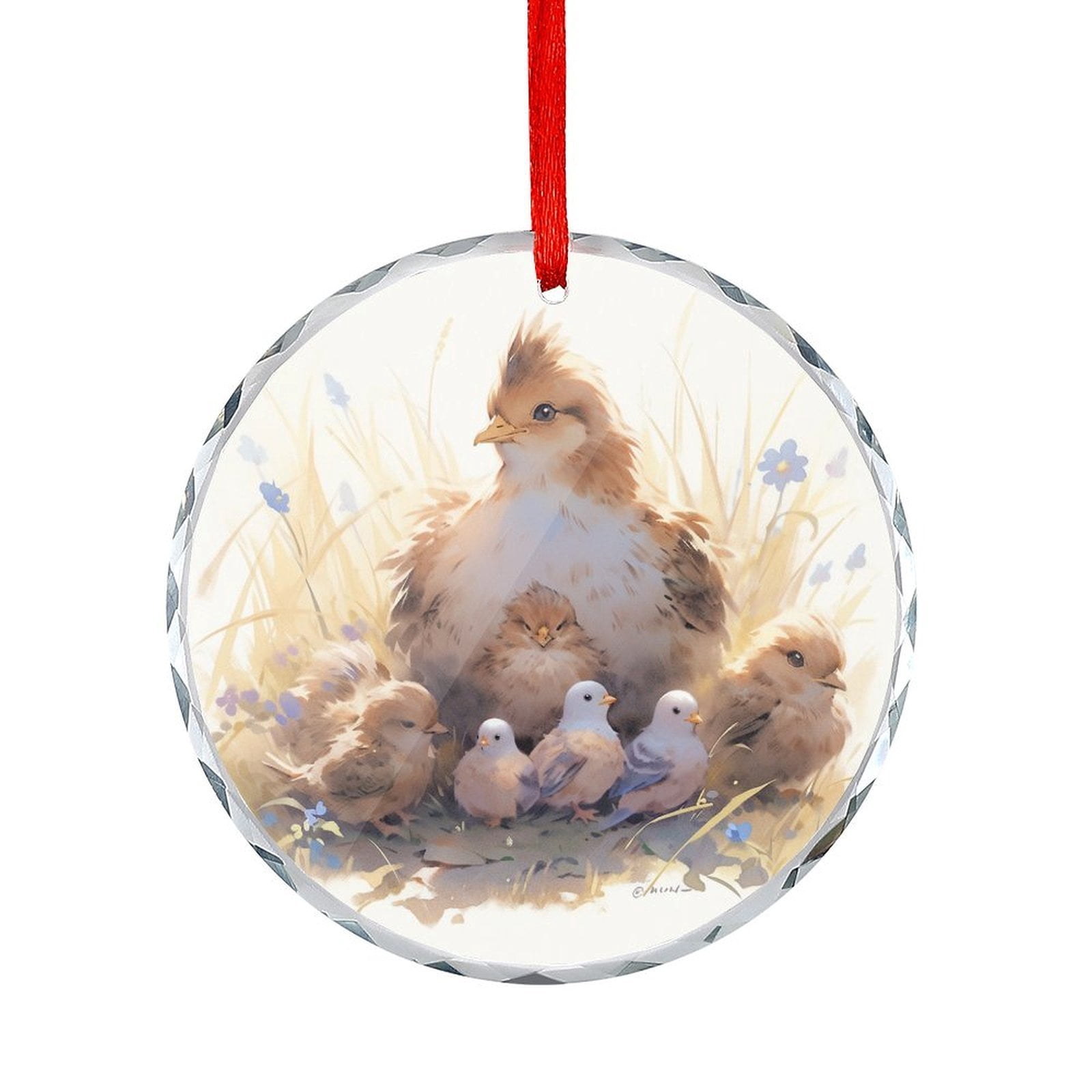Hen And Her Chicks Crystal Glass Ornament Appreciation Gift for Xmas ...