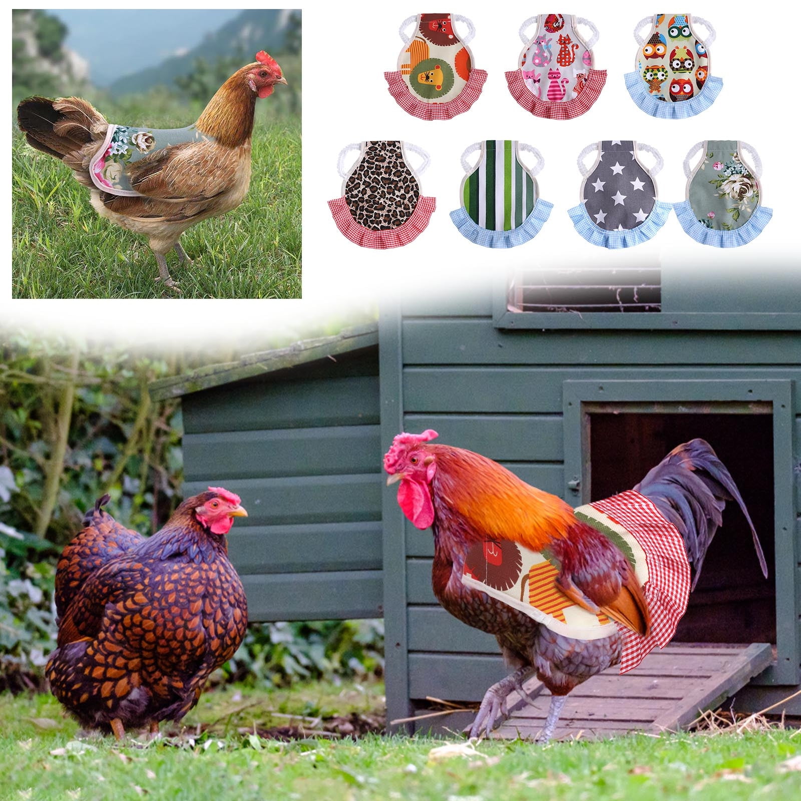 Hen Feather Cover, Protective Apron, Elastic Straps, Wing Guard ...