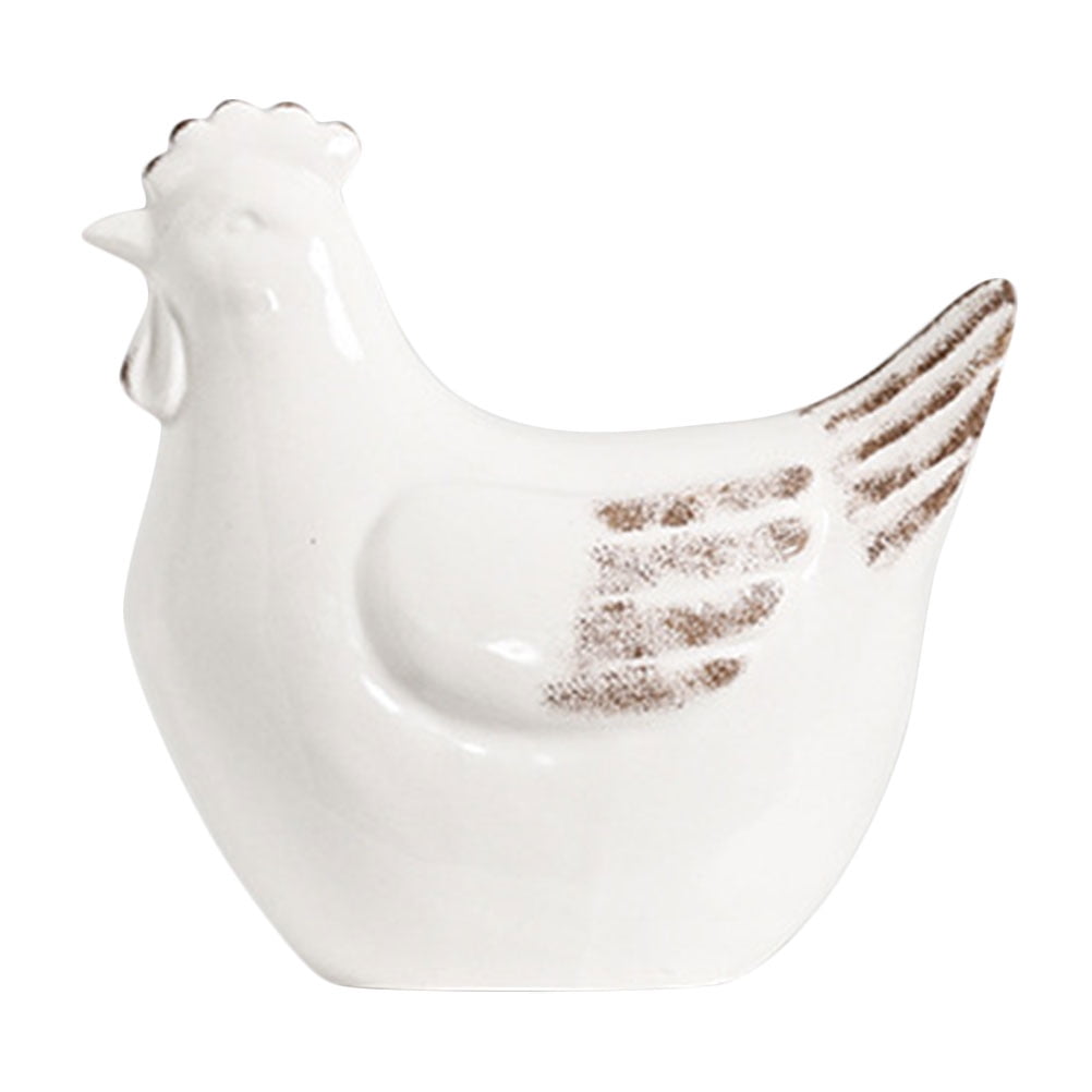 Homoyoyo Modern White Ceramic Hen Figurine for Office Desk, Living Room ...