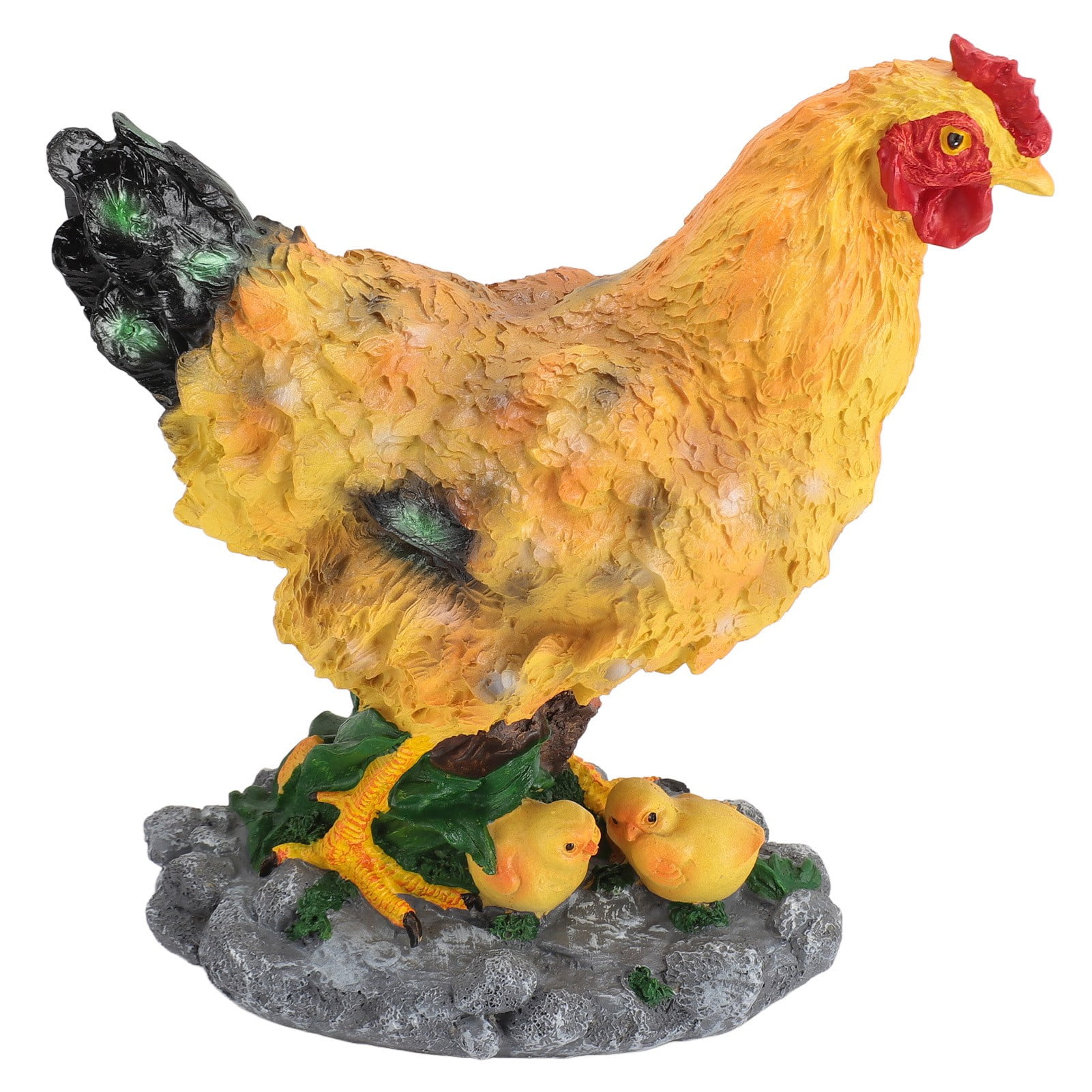 Hen Garden Statue with Chicks Hen Fairy Garden Resin Chick Hen Figurine ...