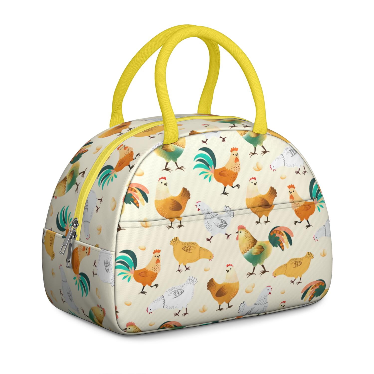 Hen House Lunch Bag – Retro Cartoon Rooster & Chick Design with ...