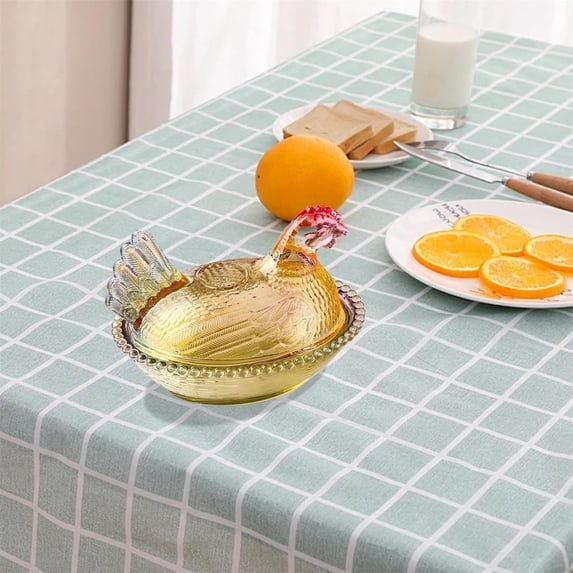 Hen on Nest Glass Dish, Crystal Glasses Candy Dish with Lid Hen-Shaped ...