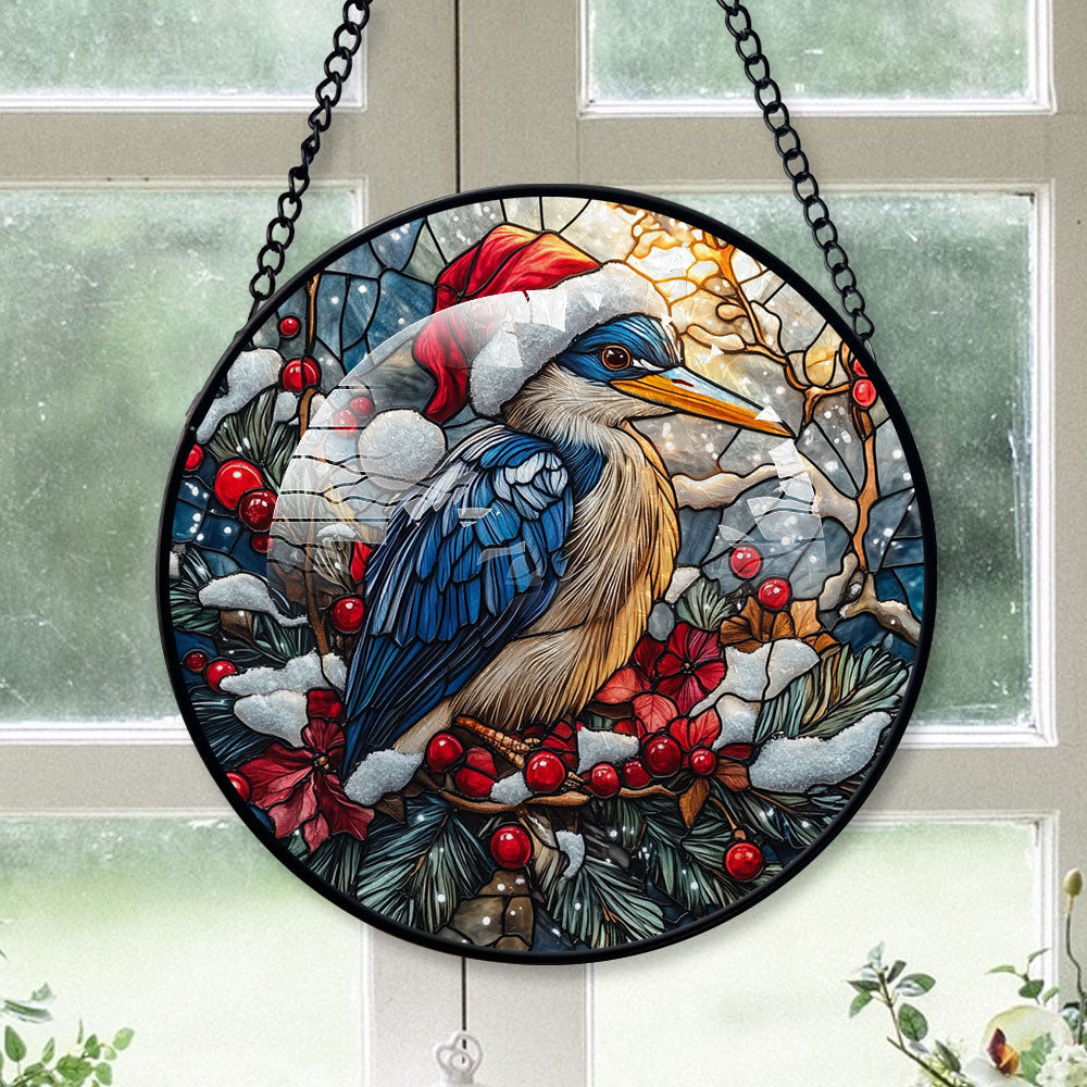Hen Ornament Christmas 2025, Hen Stained Glass Hanging Window ...