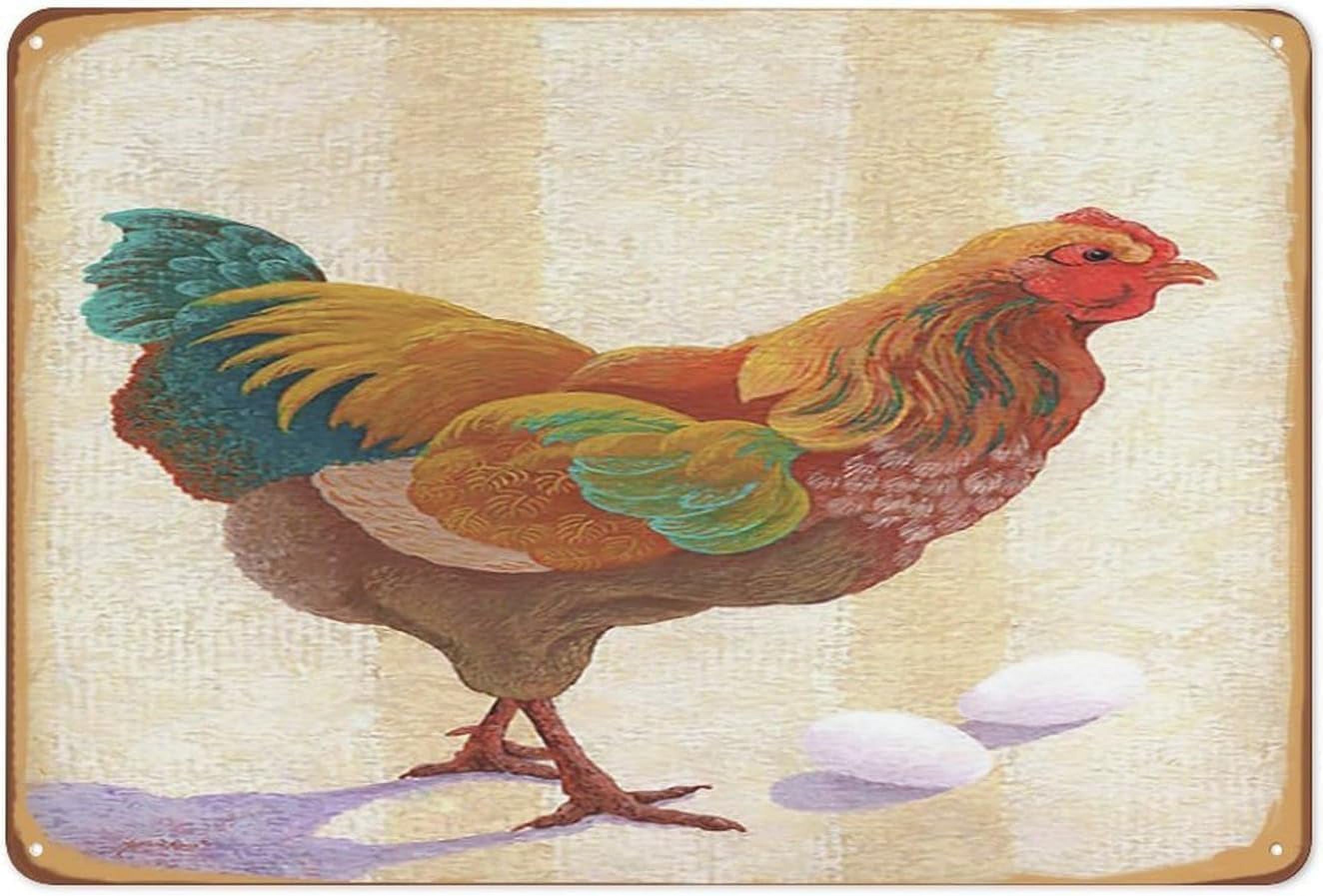 Hen Poster Metal Sign Design Wall Plaque Irish Decor Rustic Sign decor ...