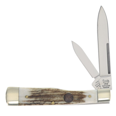 Hen & Rooster Knives Hen & Rooster 2-Blade Deer Stag Gunstock Folding ...