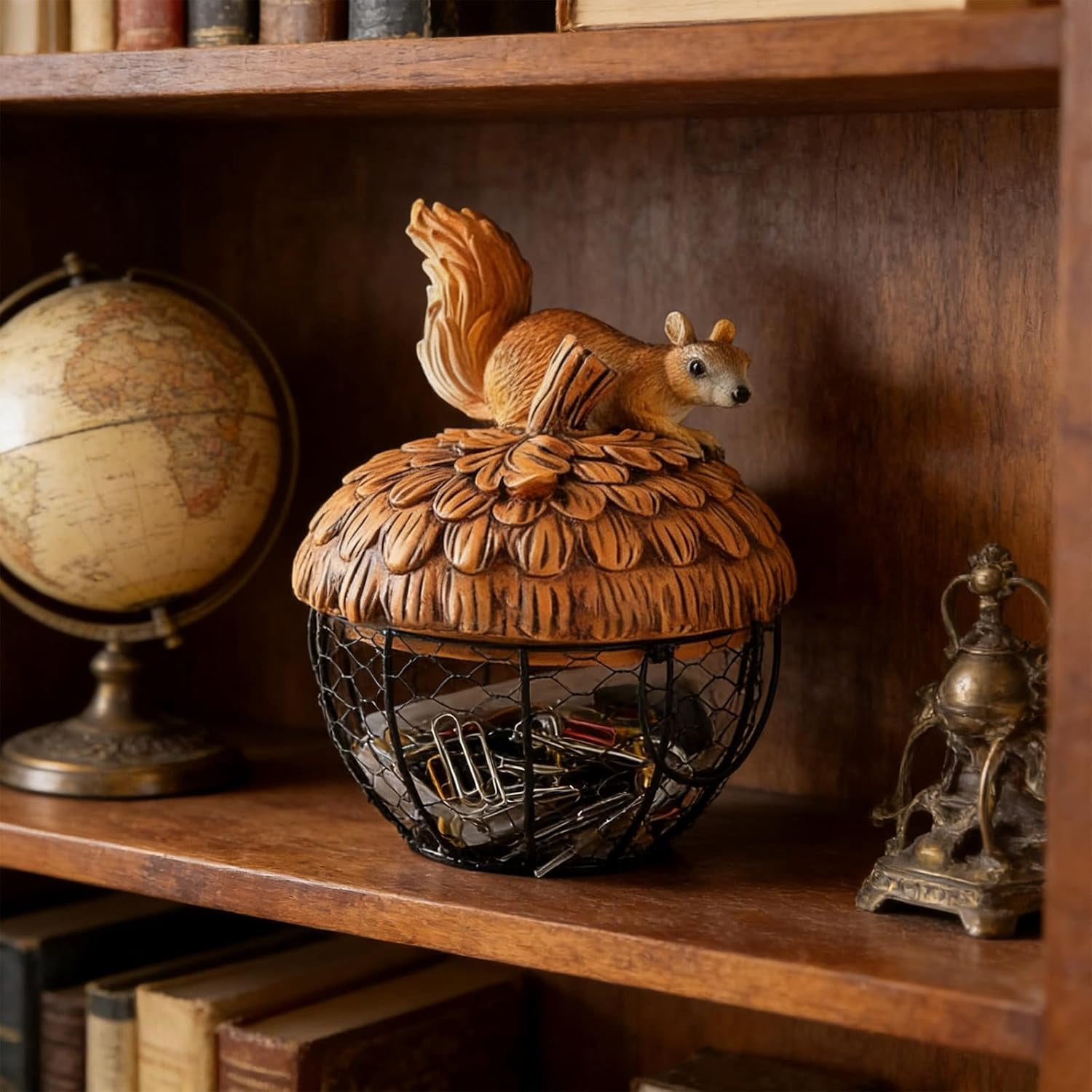 Hen-Shaped Egg Storage Basket with Wire Mesh, Detailed Resin Chicken ...
