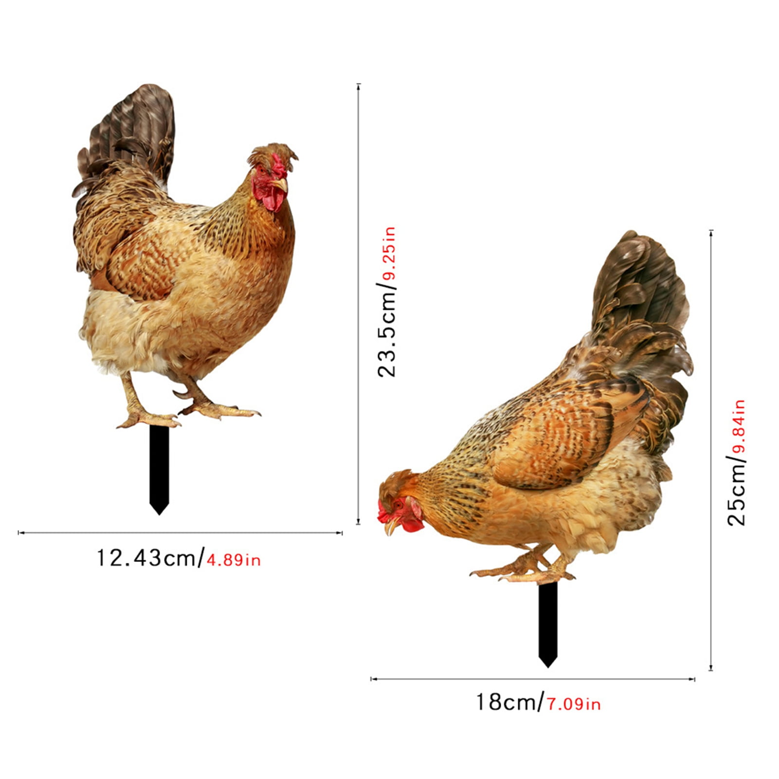 Hen Stake Garden Decoration Handcrafted Weather-resistant Acrylic ...