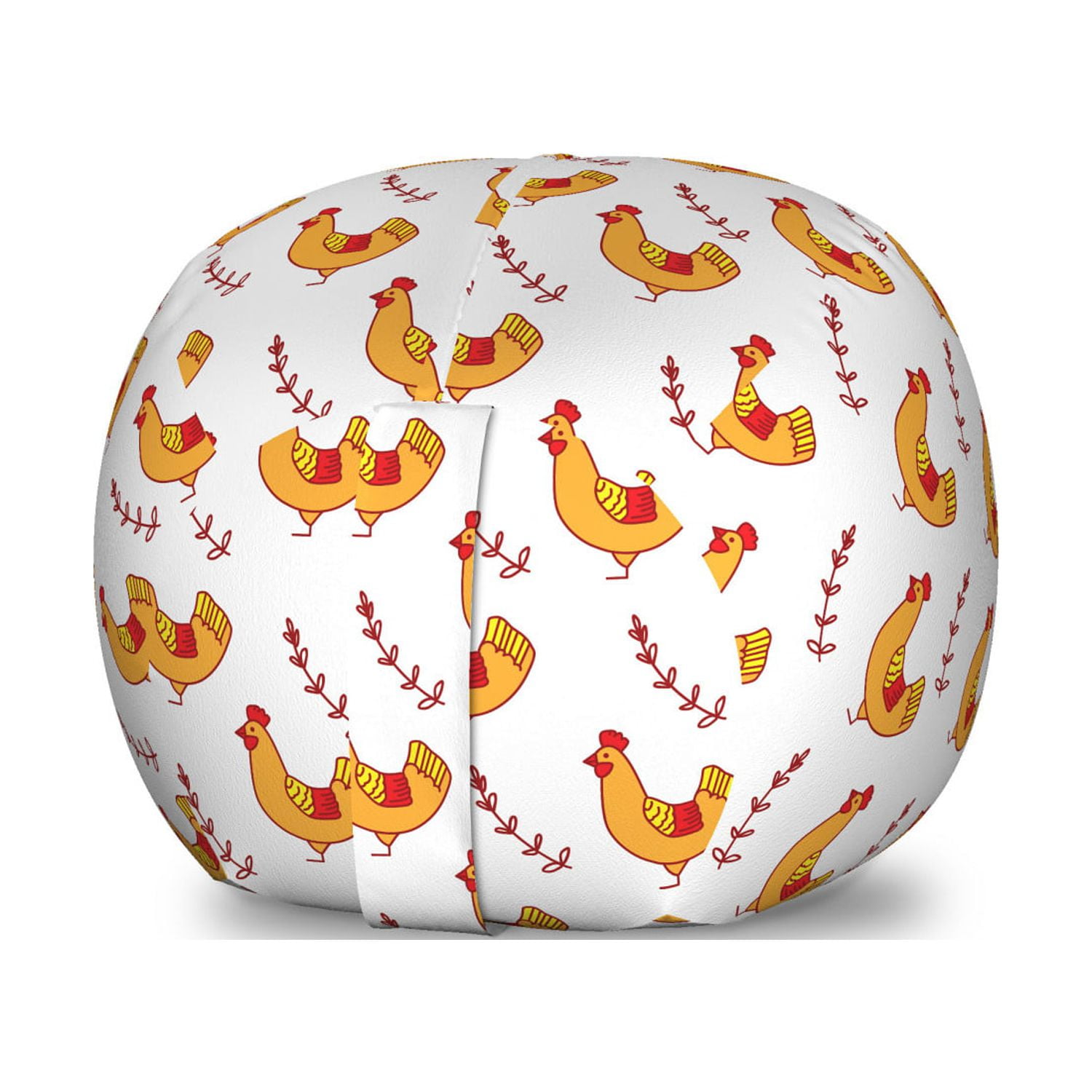 Hen Storage Toy Bag Chair, Continuous Pattern of Doodle Chicken and ...