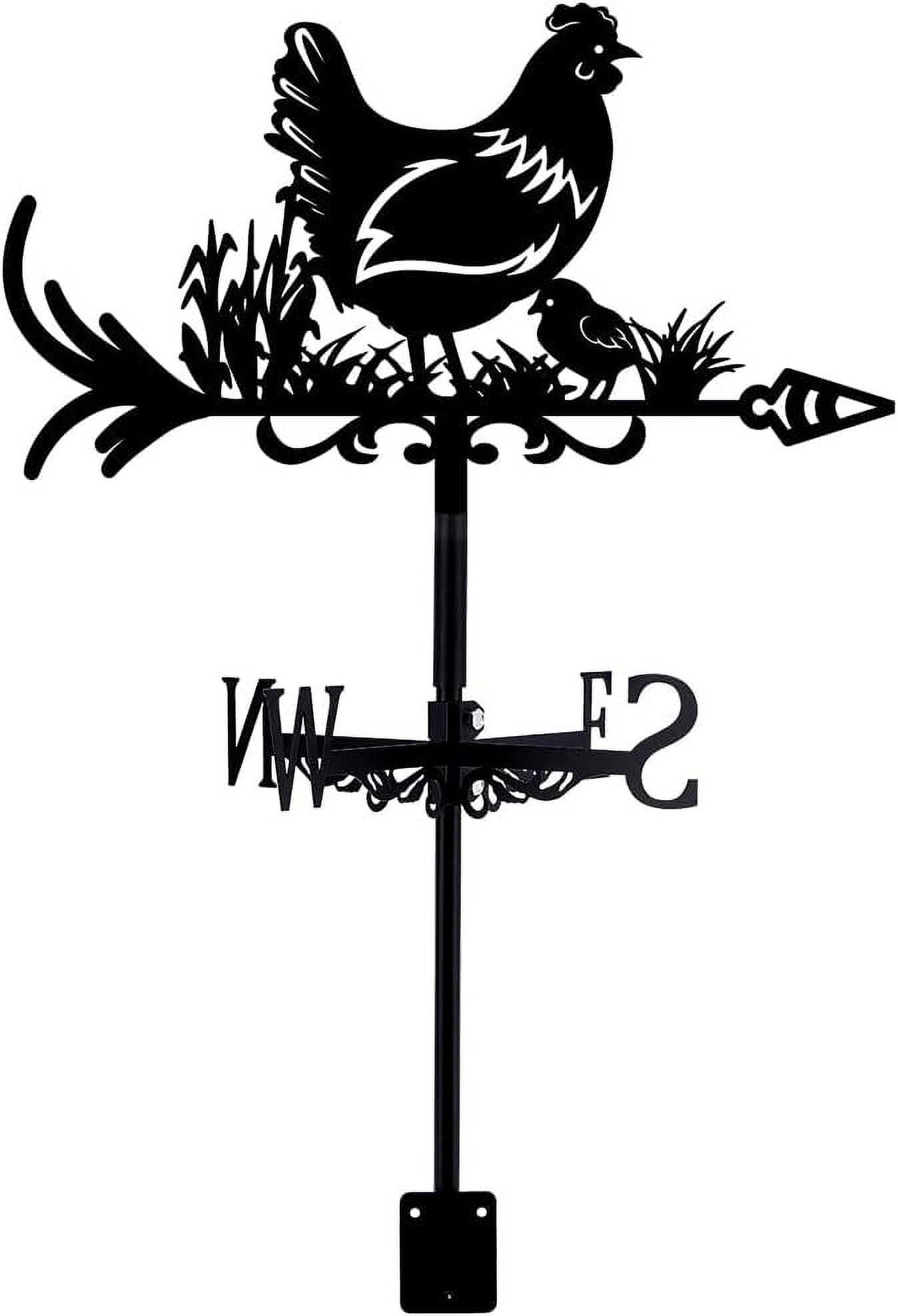 Hen Weathervane Metal Wind Vane Animal Weathercock Garden Decoration ...