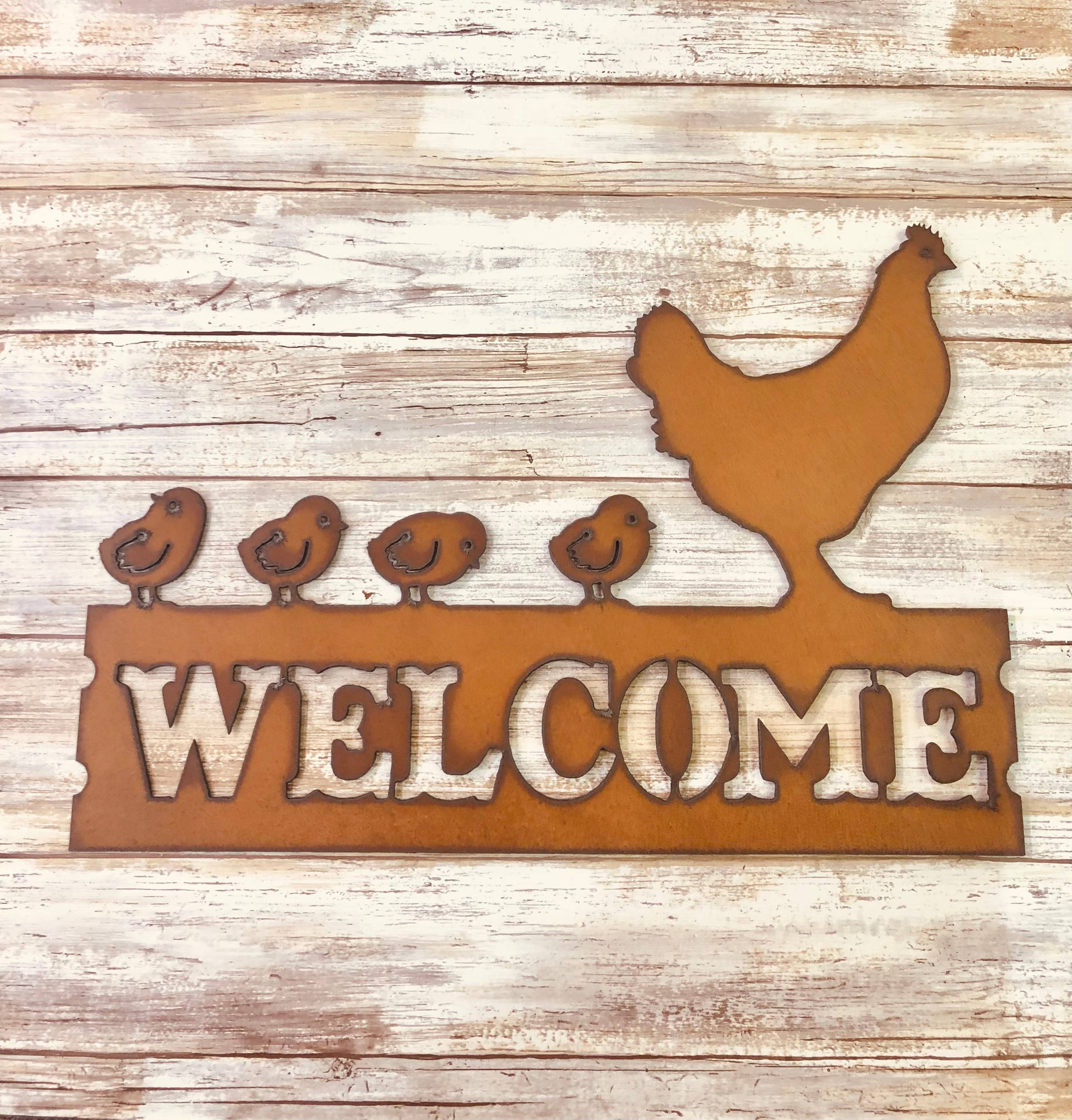 Hen and Chicks Horizontal Welcome Farm Sign - Walmart.com