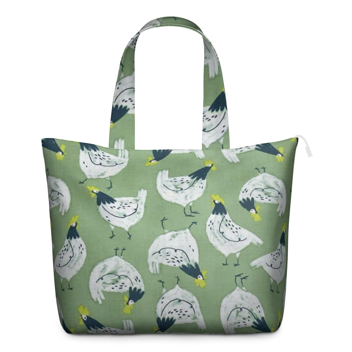 Hen and Egg Design Weekender Bag, Rooster and Chick Print Travel Duffel ...