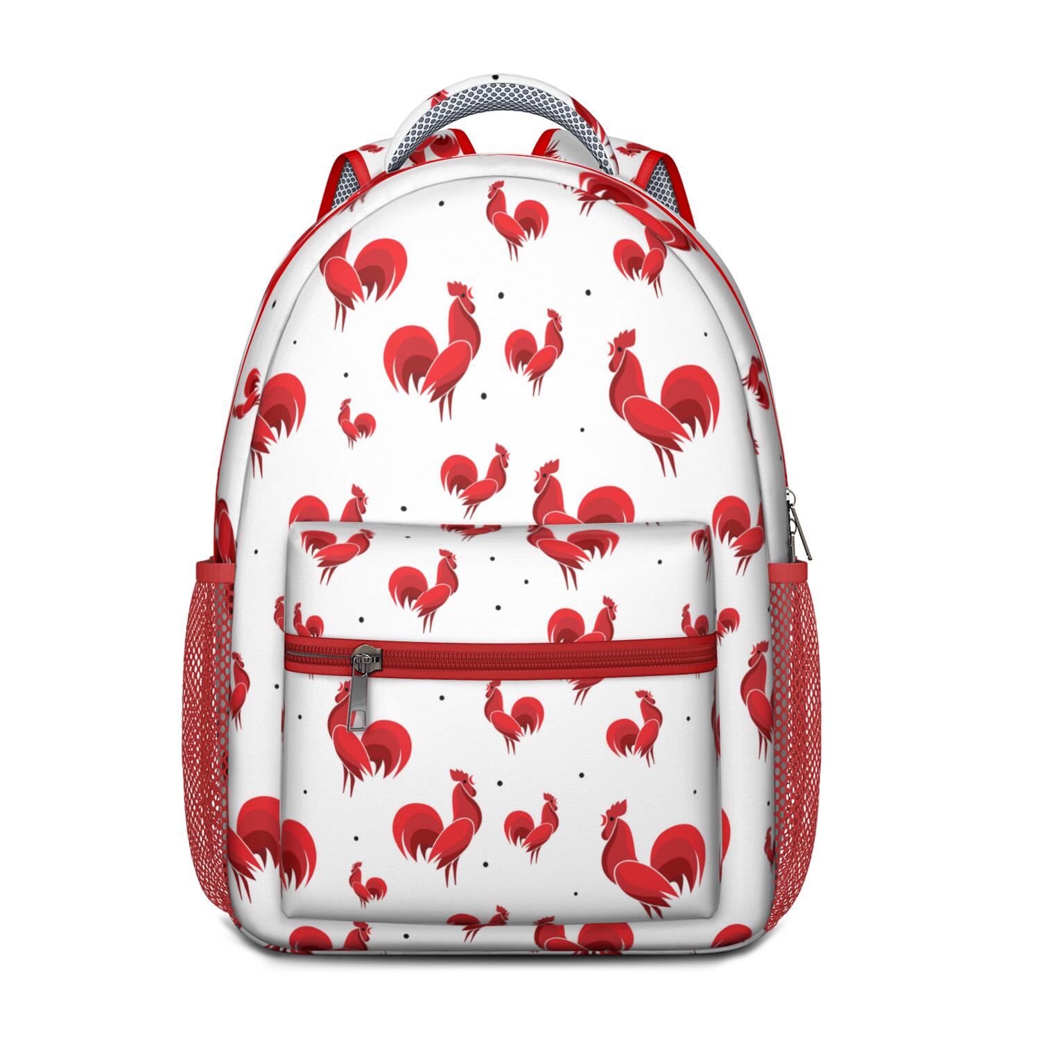 Hen and Garden Illustration School Backpack - Ergonomic Waterproof Bag ...