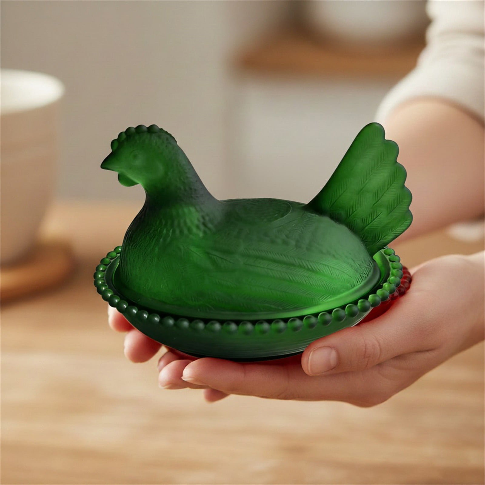 Hen on Nest Glass Dish 3.19×4.72×3.15Inch – Crystal Glass Candy Dish ...