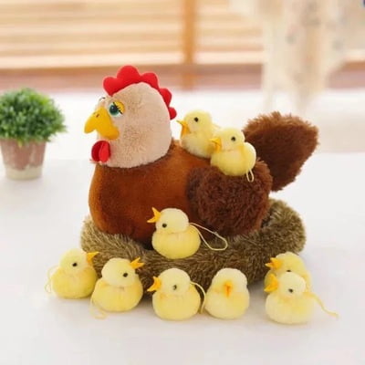 Hen with Nest Doll Toy Set Funny Plush Hen Toy Plush Stuffed Chicken ...