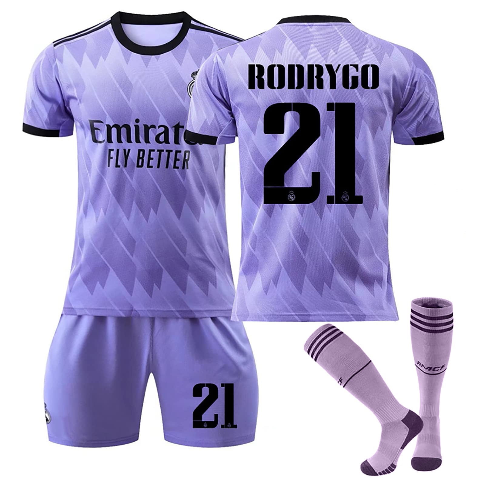 HenJI 22/23 Madrid-Prismatic Pattern Short Sleeve Away Game Soccer ...