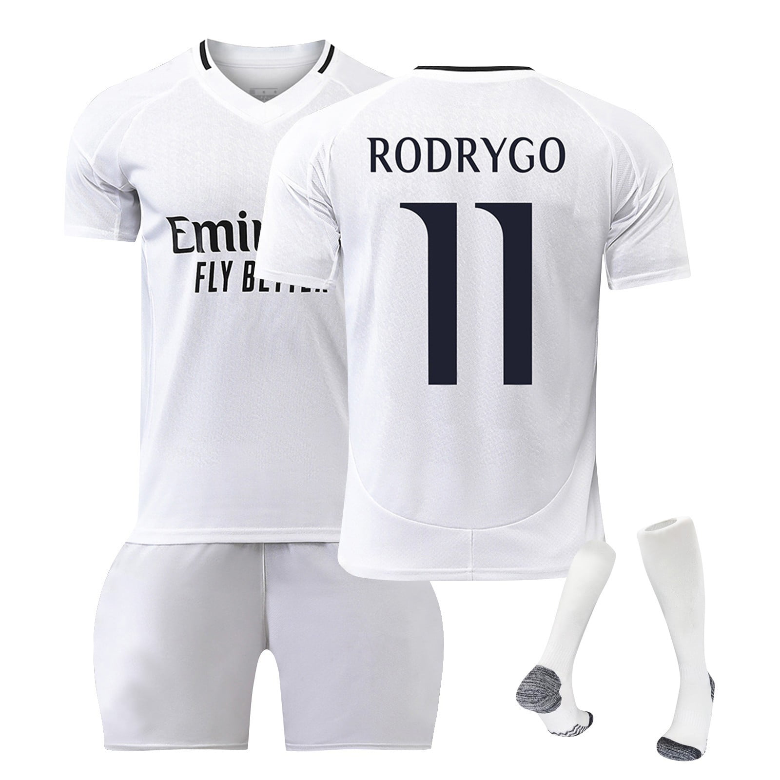 XuYi 24/25 Madrid-White Home Game Soccer Jersey, 11 RODRYGO Child 3 ...