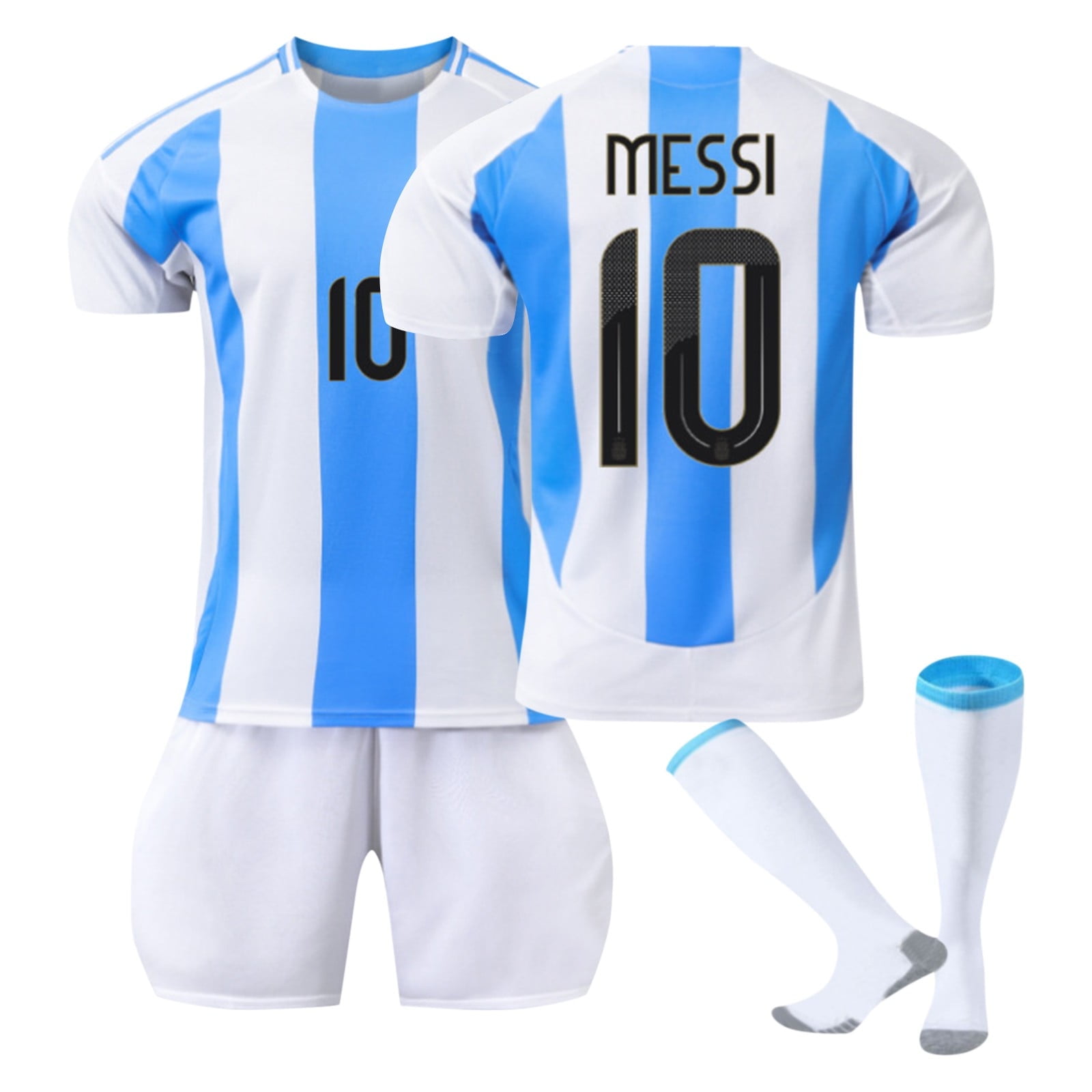 HenJI 24/25 Soccer Team Delicate Soccer Jerseys, #10 Famous Soccer Player Argentina Baby Blue ...