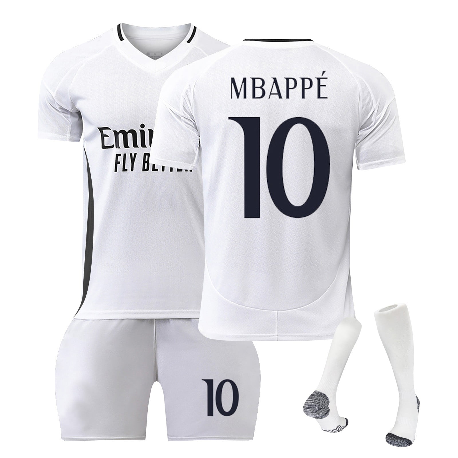 HenJI 24/25 Spanish Home Game Soccer Jersey, #10 MBAPPE Short Sleeve ...