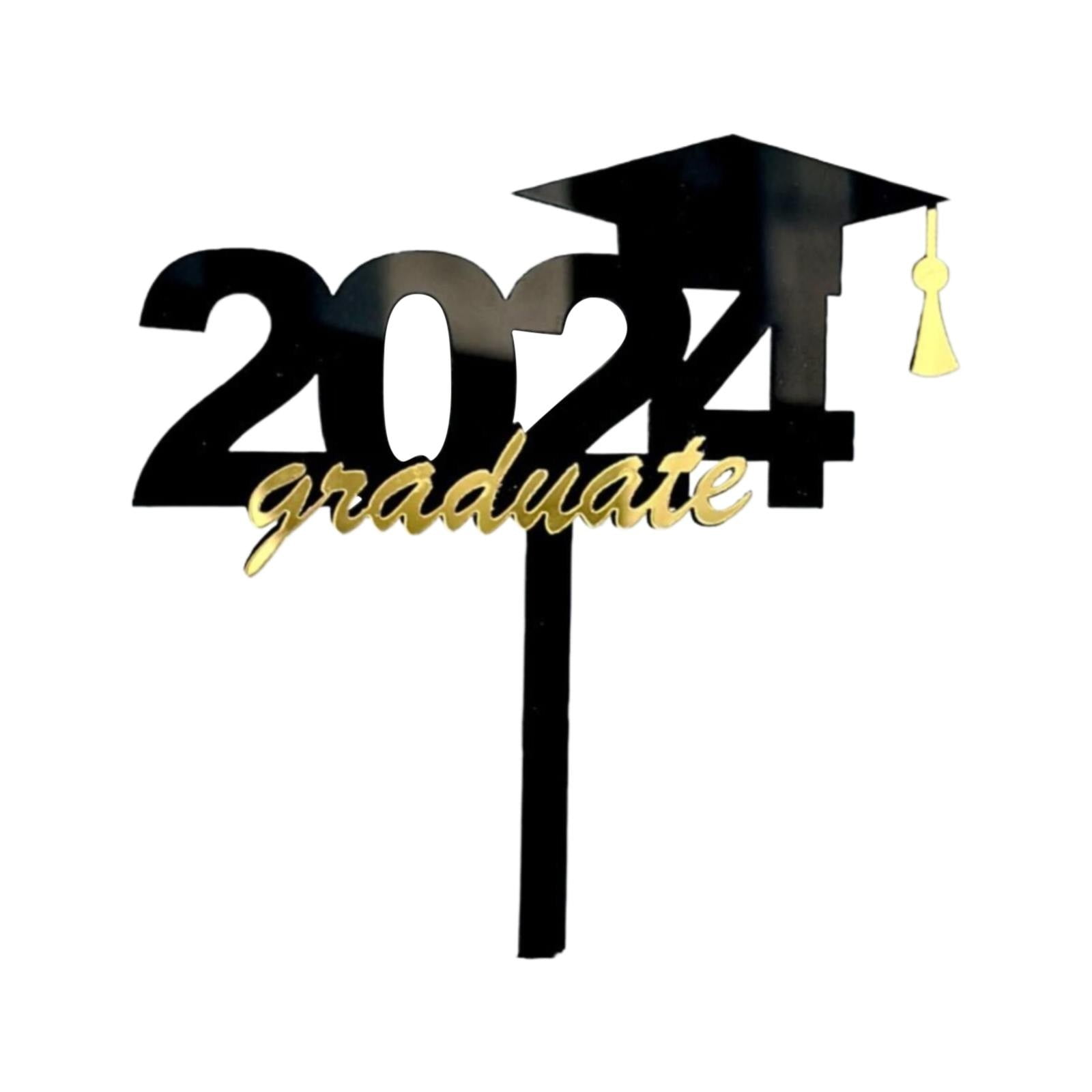 Henarair 2024 Graduation Season Acrylic Cake Card Happy Graduation Cake Decoration Party ...