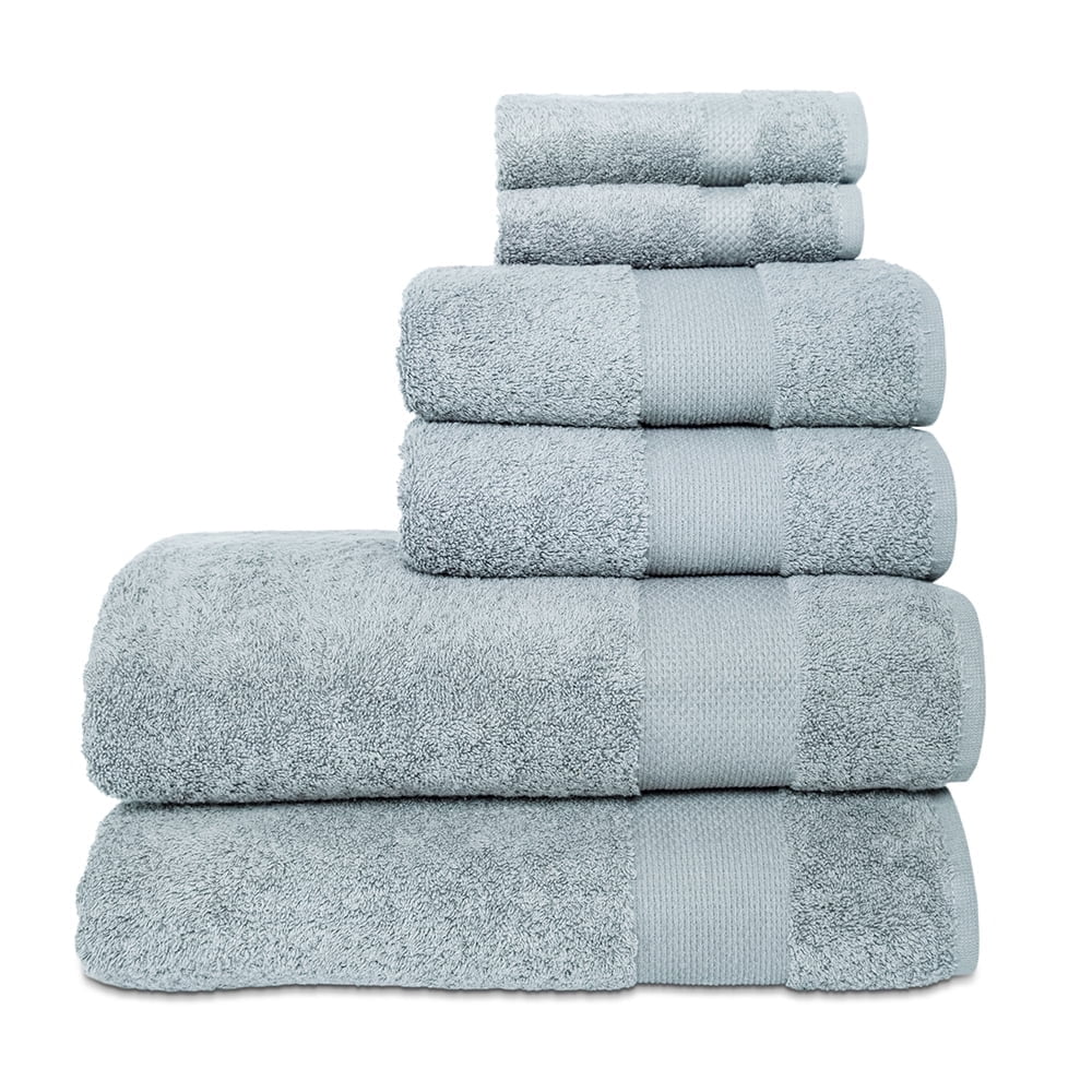 Hencely 6-Piece Turkish Cotton Bath Towel Set – 2 Bath Towels, 2 Hand ...