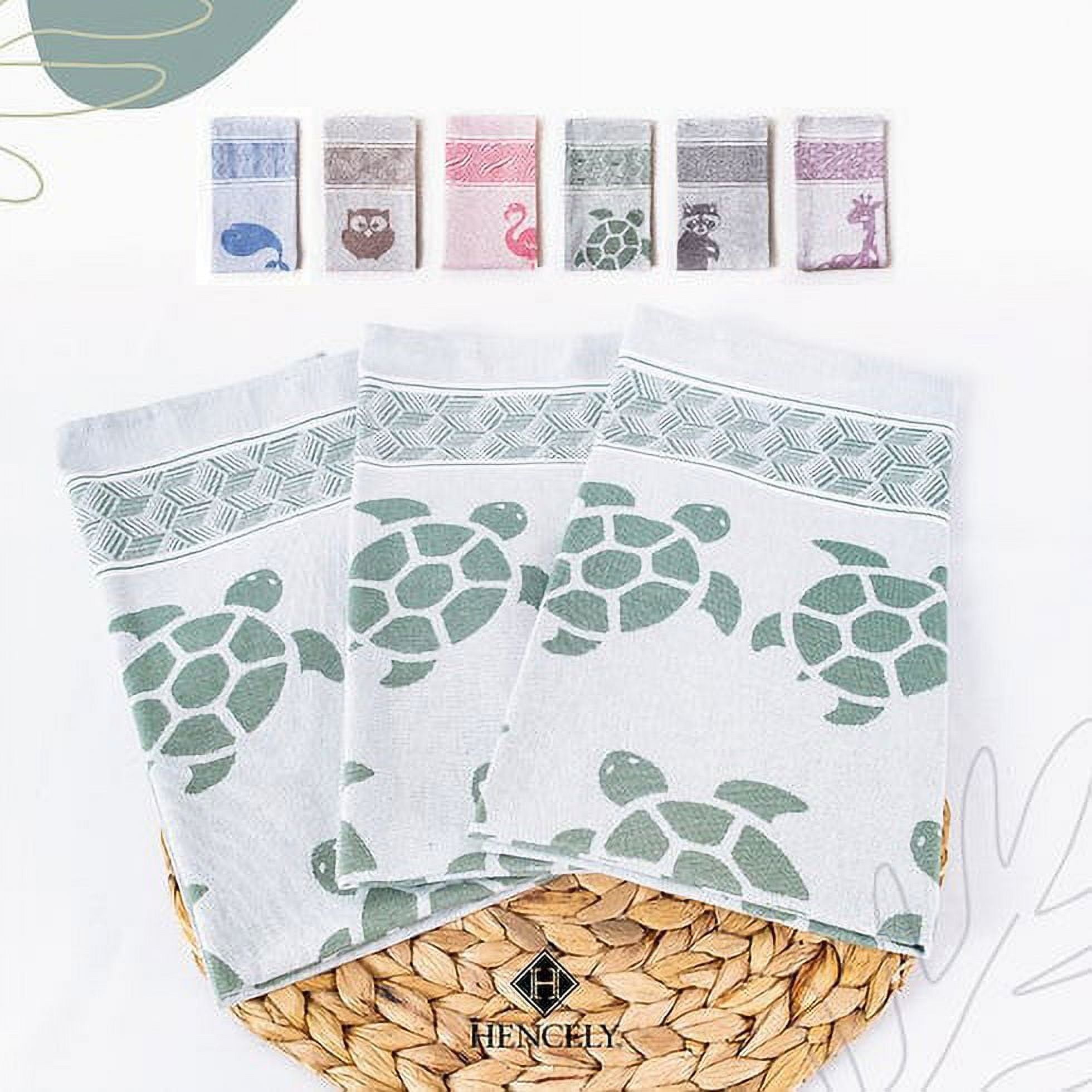 Hencely Set of 3 Machine Wash Cotton Tea Towels - Turtles - Walmart.com