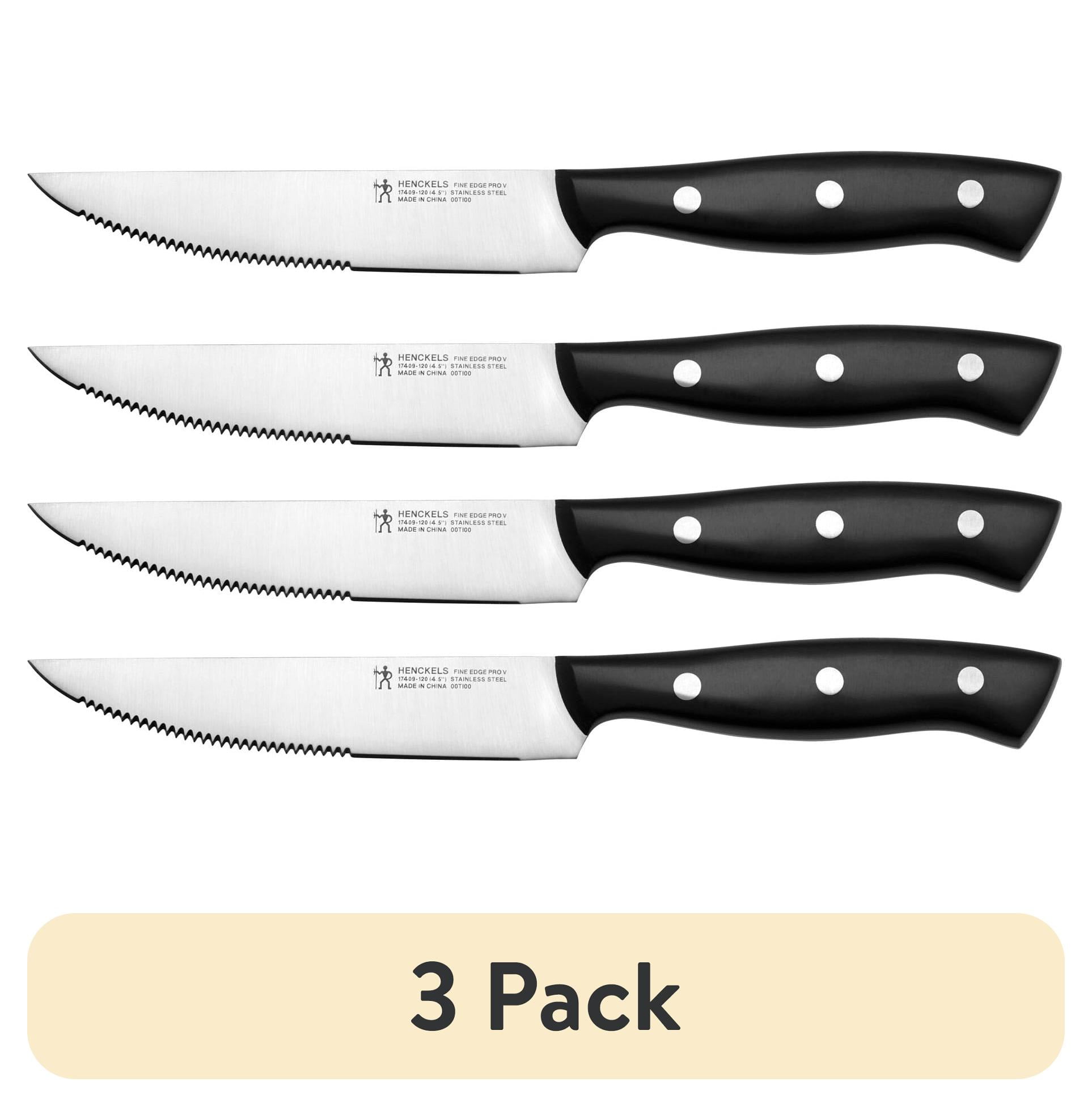 (3 pack) Henckels Everpoint 4 PC Triple Rivet Stainless Steel Steak ...