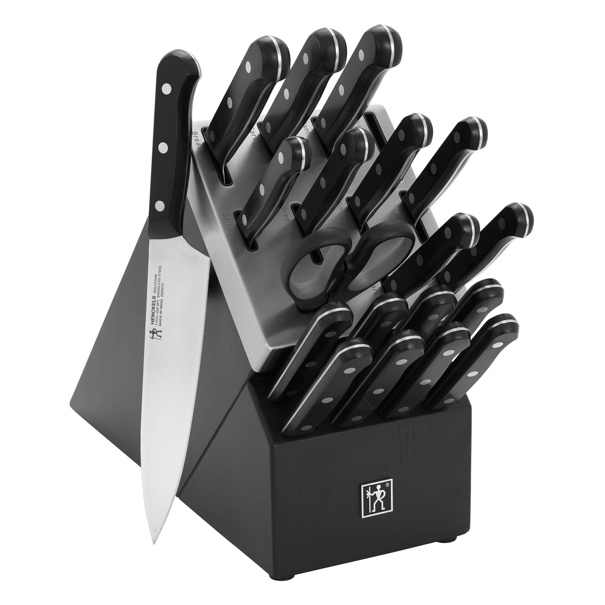 Henckels Solution 20-pc Self-Sharpening Knife Block Set - Black ...