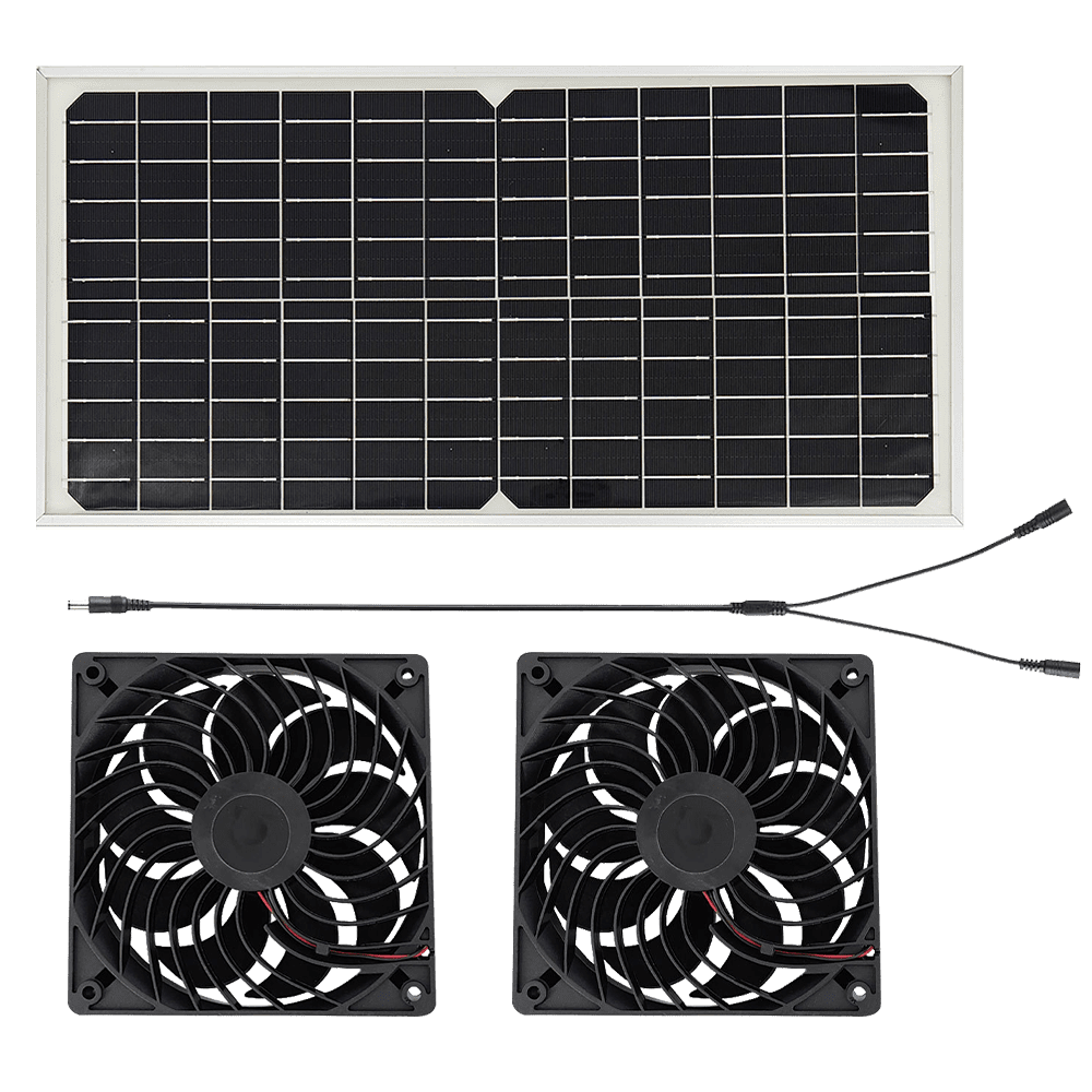 Hendoct 16W Solar Panel Fan Kit, Monocrystalline Silicon IP65 ...