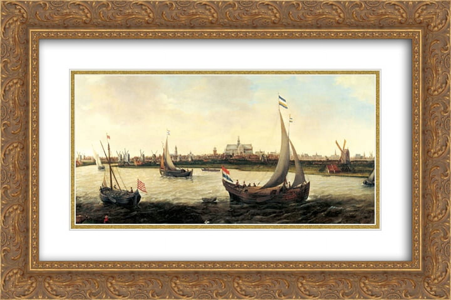 Hendrick Cornelisz Vroom 2x Matted 24x16 Gold Ornate Framed Art Print ...